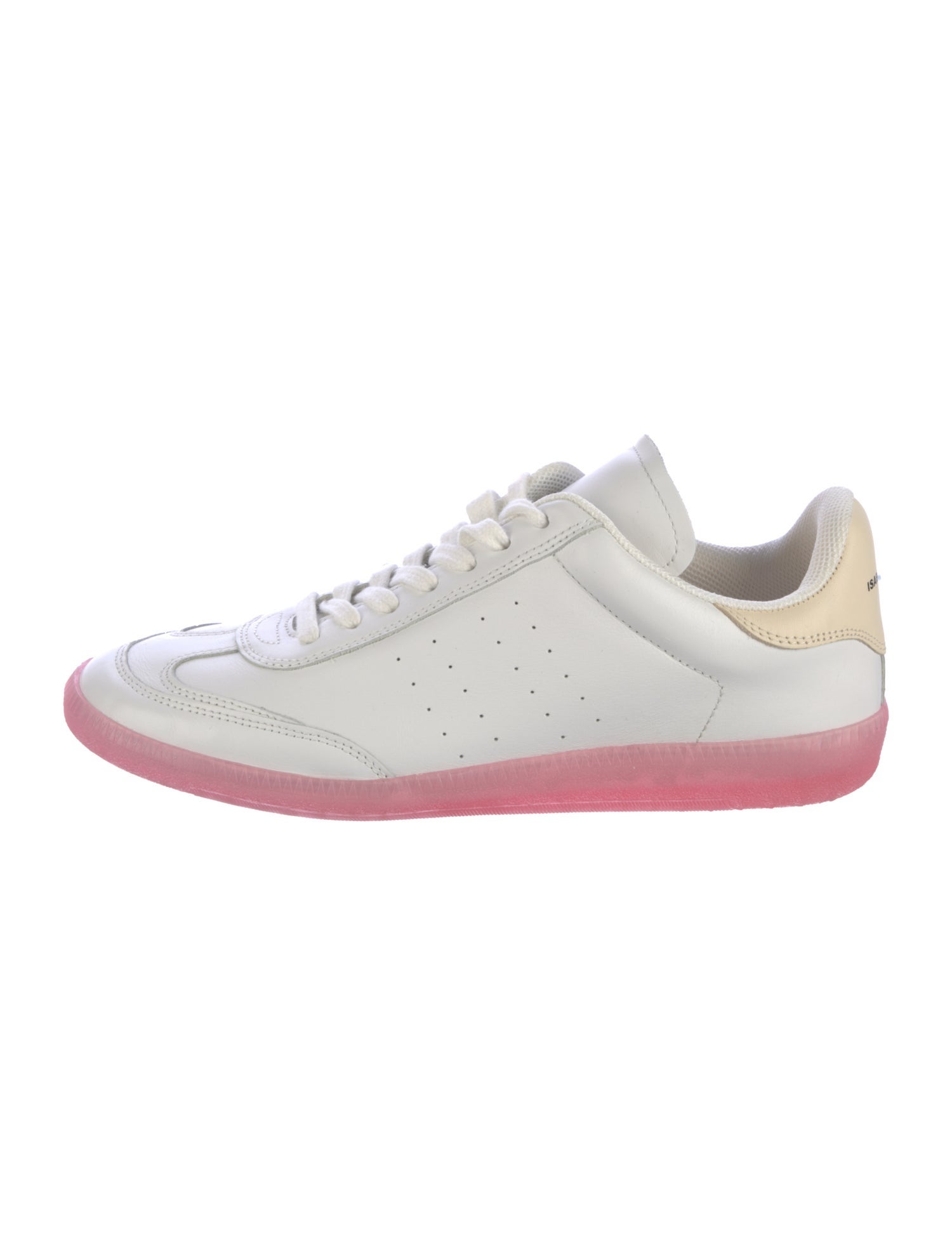 Isabel Marant Leather Colorblock Pattern Sneakers - Pink Sneakers ...