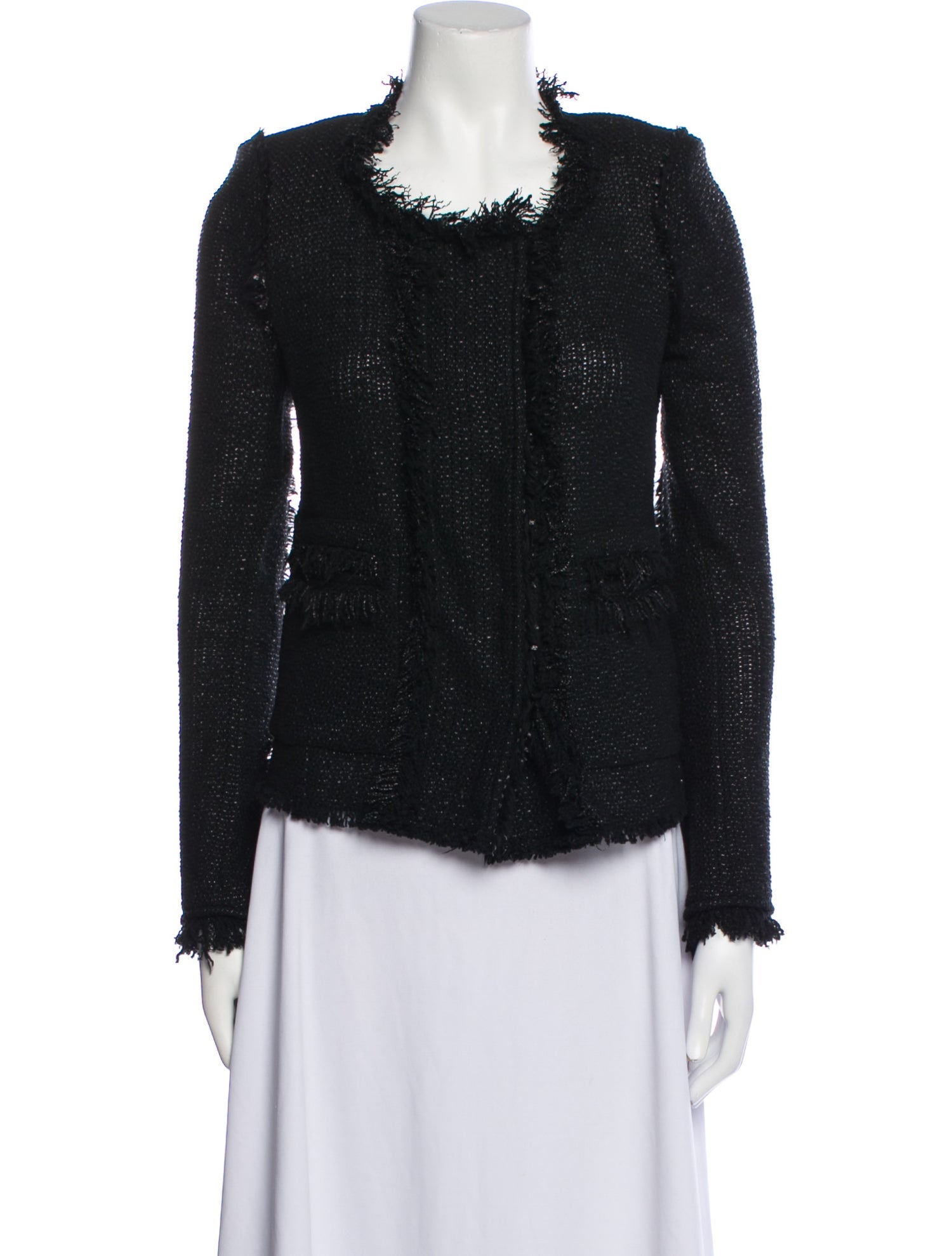 Isabel Marant Tweed Pattern Evening Jacket - Black Jackets, Clothing ...