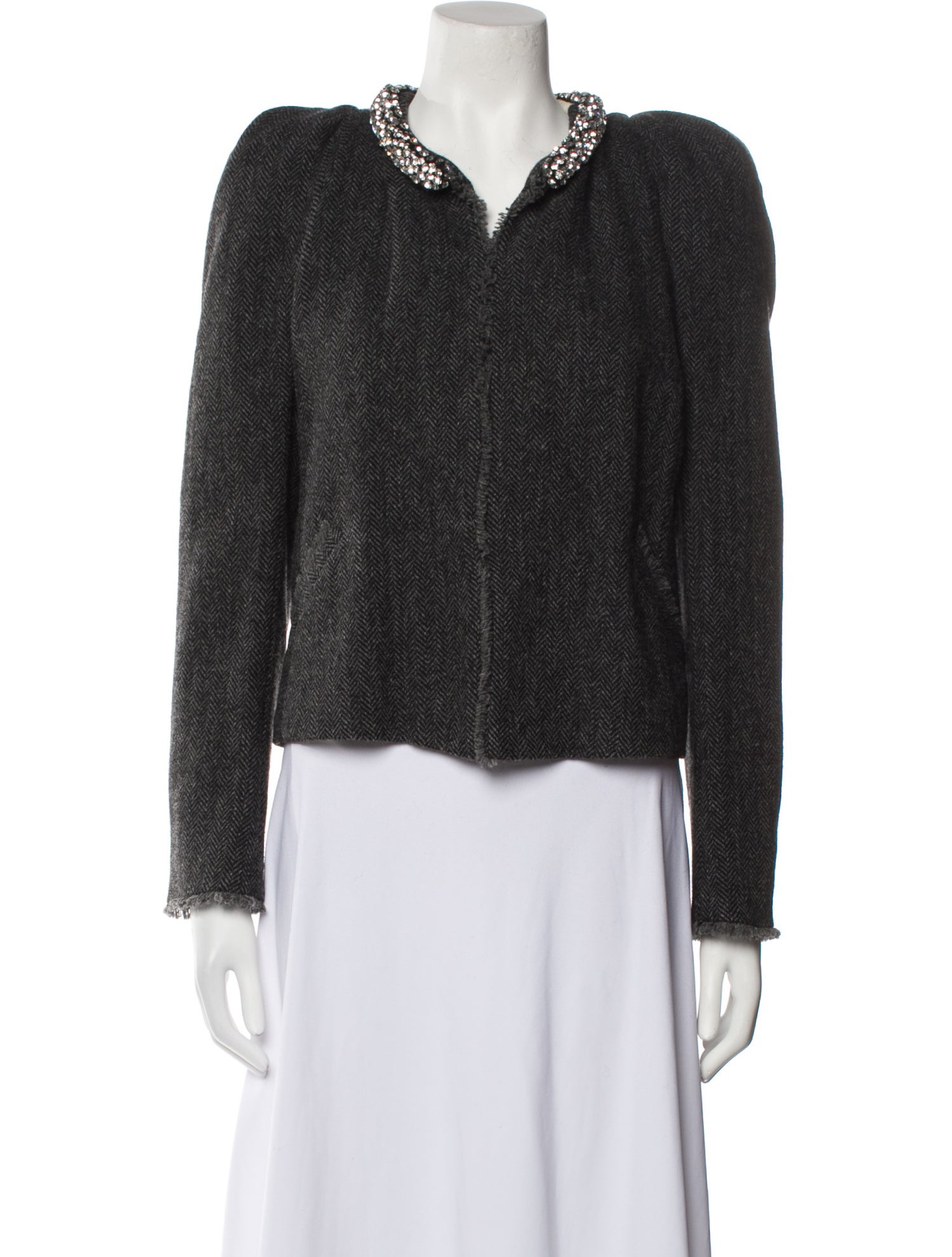 Isabel Marant Virgin Wool Tweed Pattern Evening Jacket w/ Tags - Grey ...