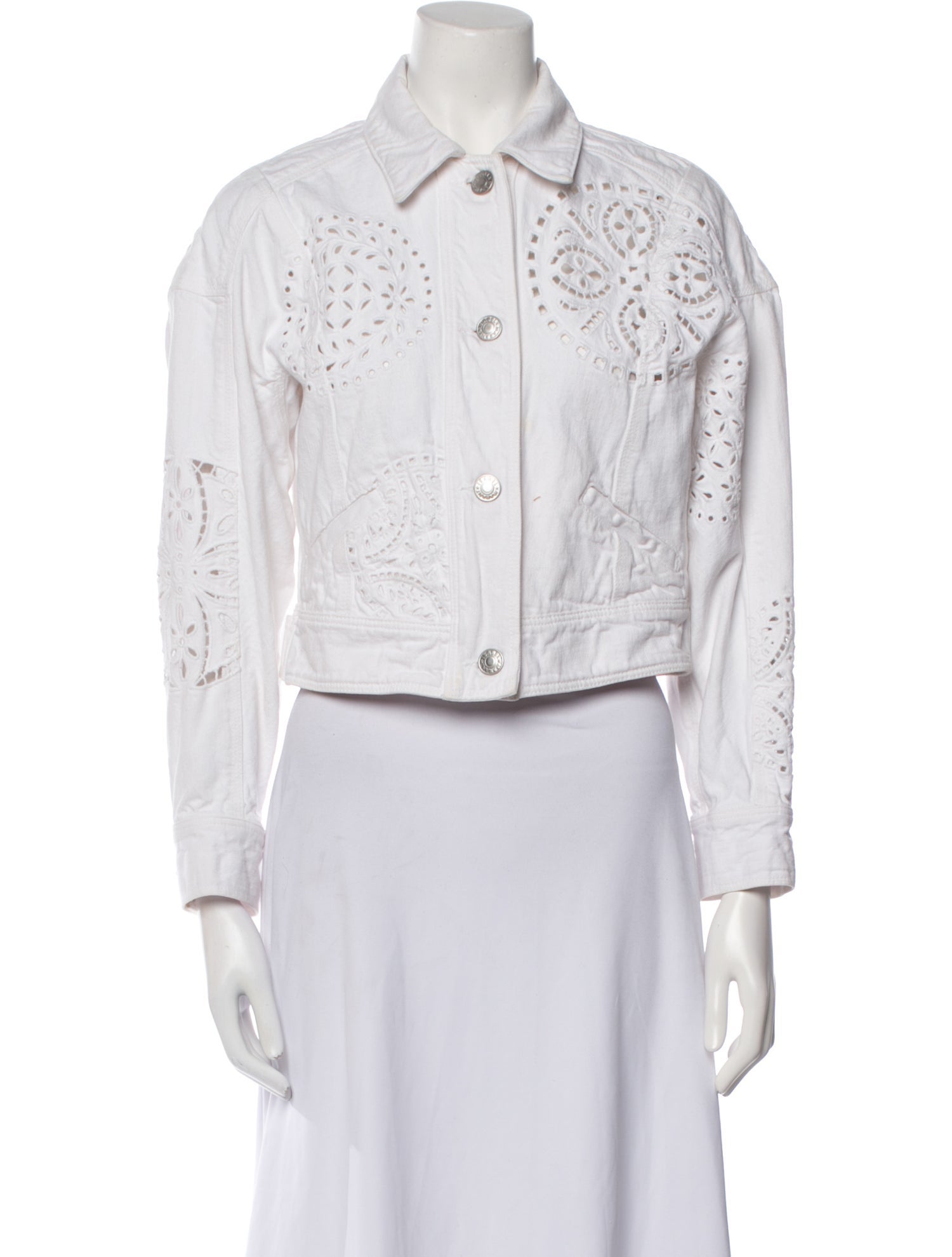 Isabel Marant Patterned Denim Jacket - White Jackets, Clothing ...