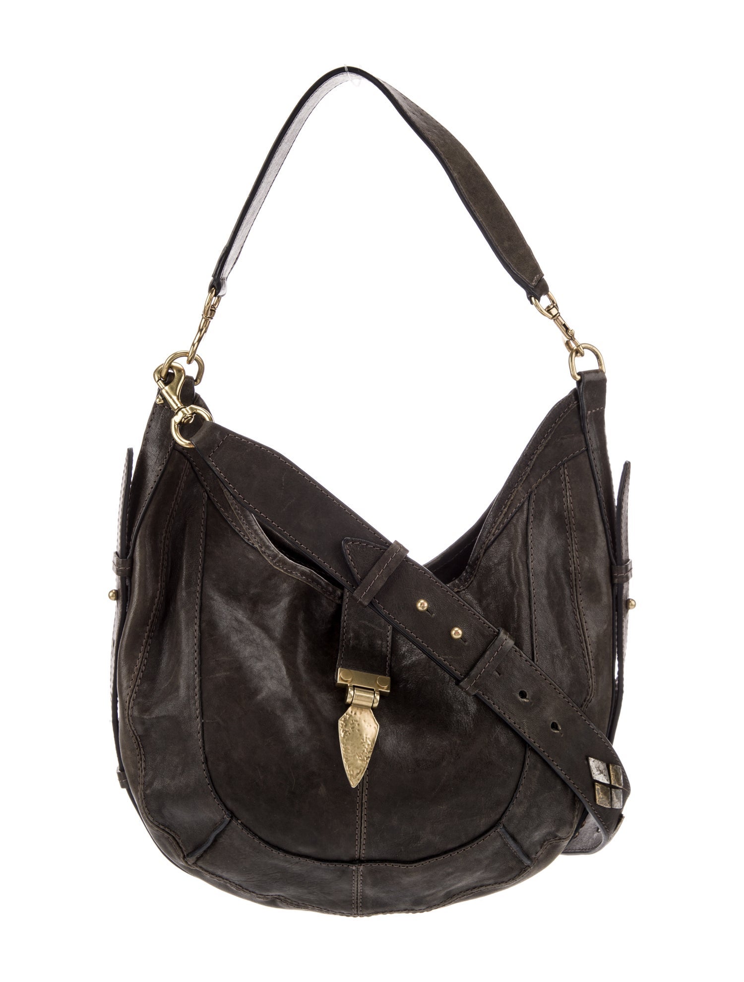 Isabel Marant Leather Shoulder Bag - Grey Shoulder Bags, Handbags ...