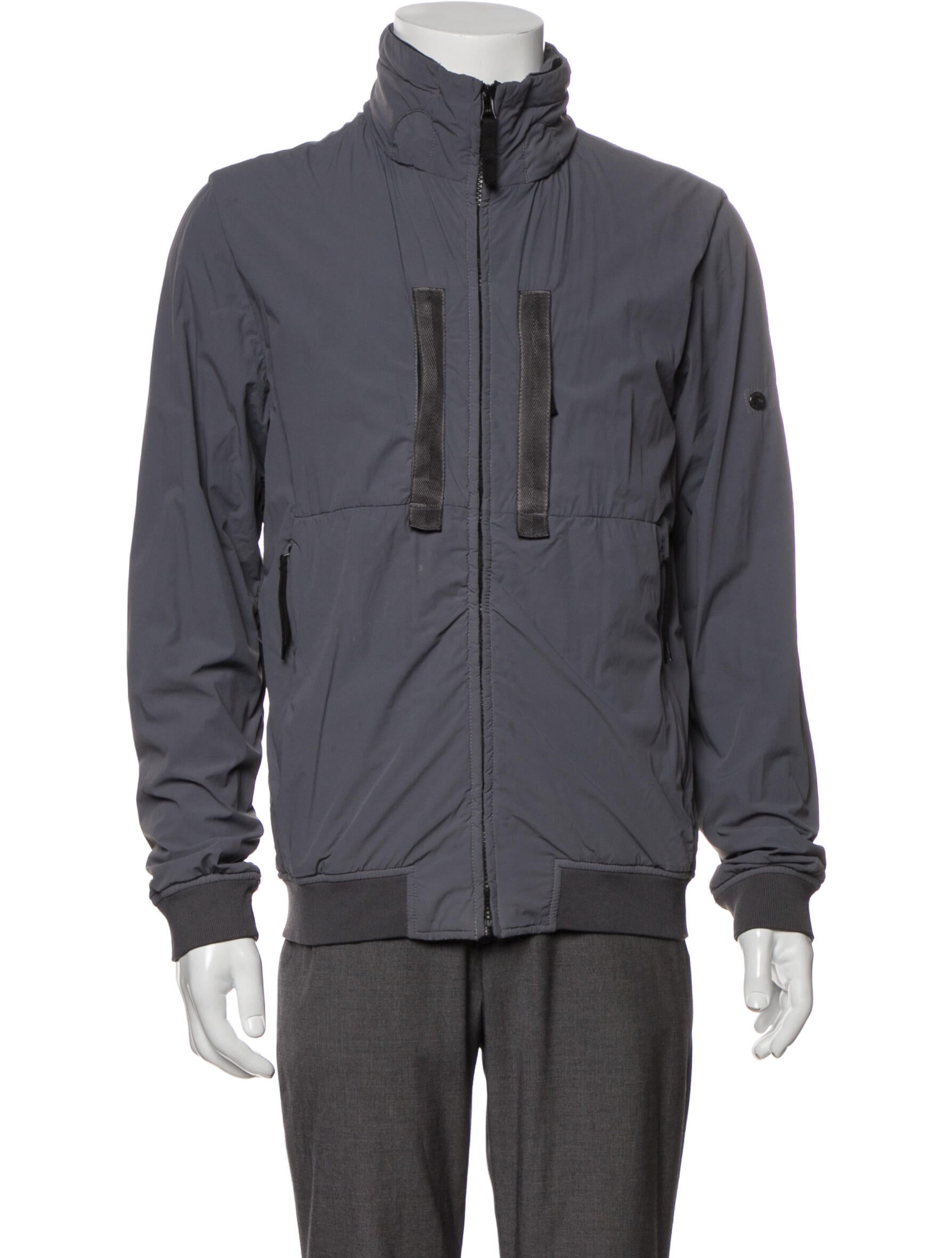 Stone Island Colorblock Pattern Windbreaker - Grey Outerwear, Clothing ...