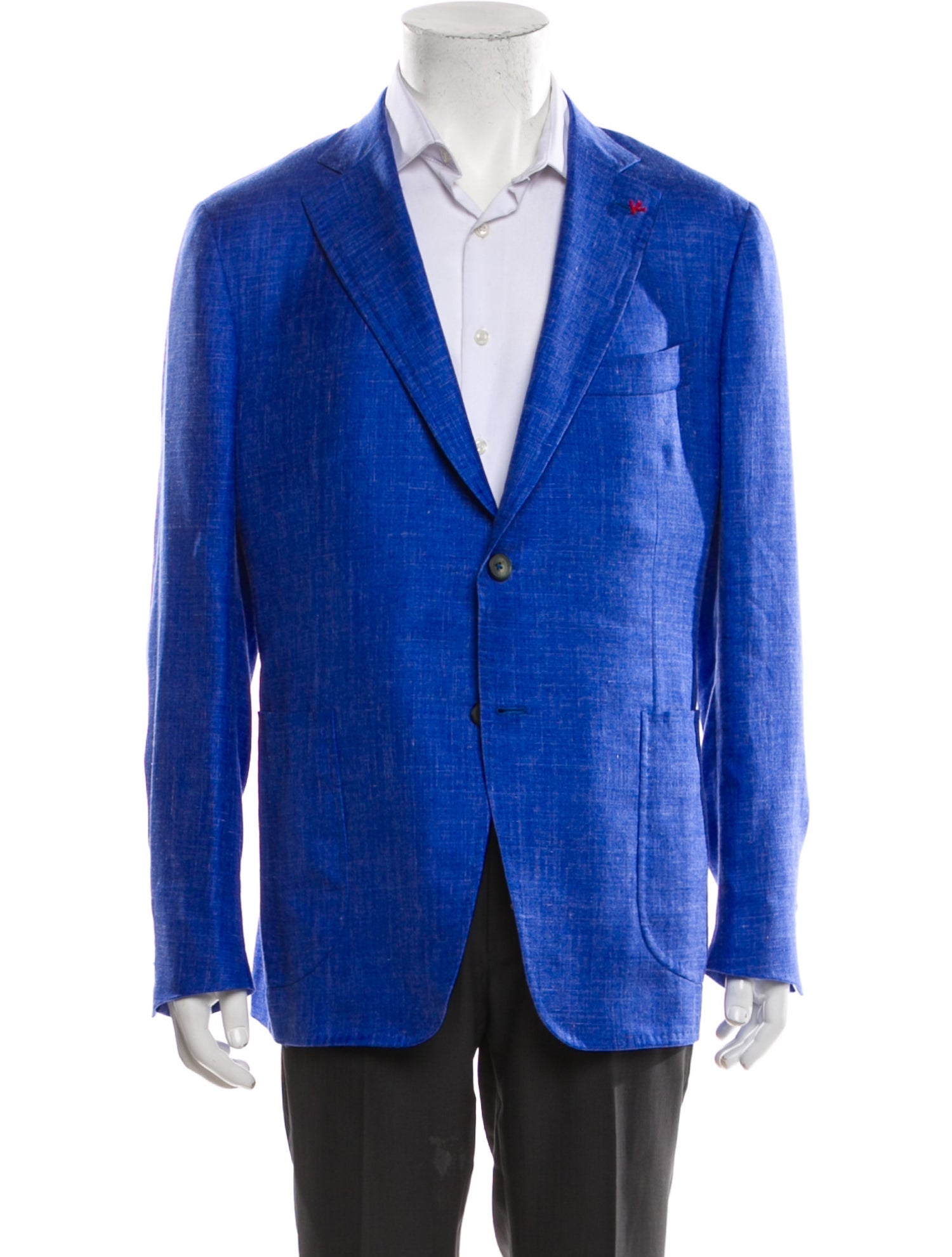 Isaia Silk Blazer - Blue Suiting, Clothing - ISI40088 | The RealReal