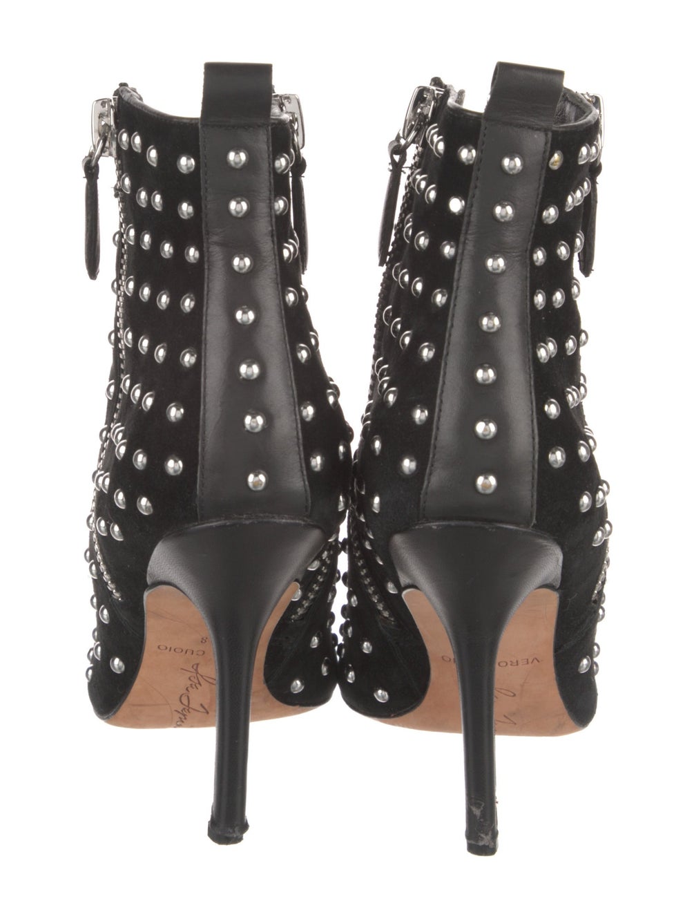 Isa Tapia Suede Studded Accents Boots - Black Boots, Shoes - ITP23129 ...