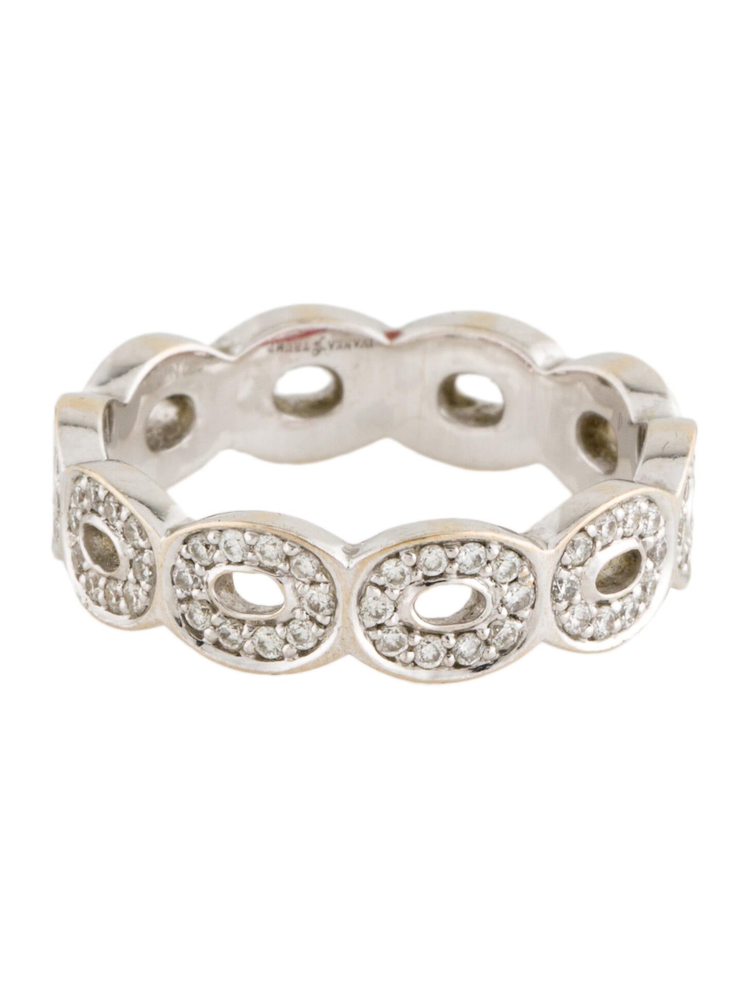 Ivanka Trump 18K Diamond Oval Band - Rhodium-Plated 18K White Gold Band ...