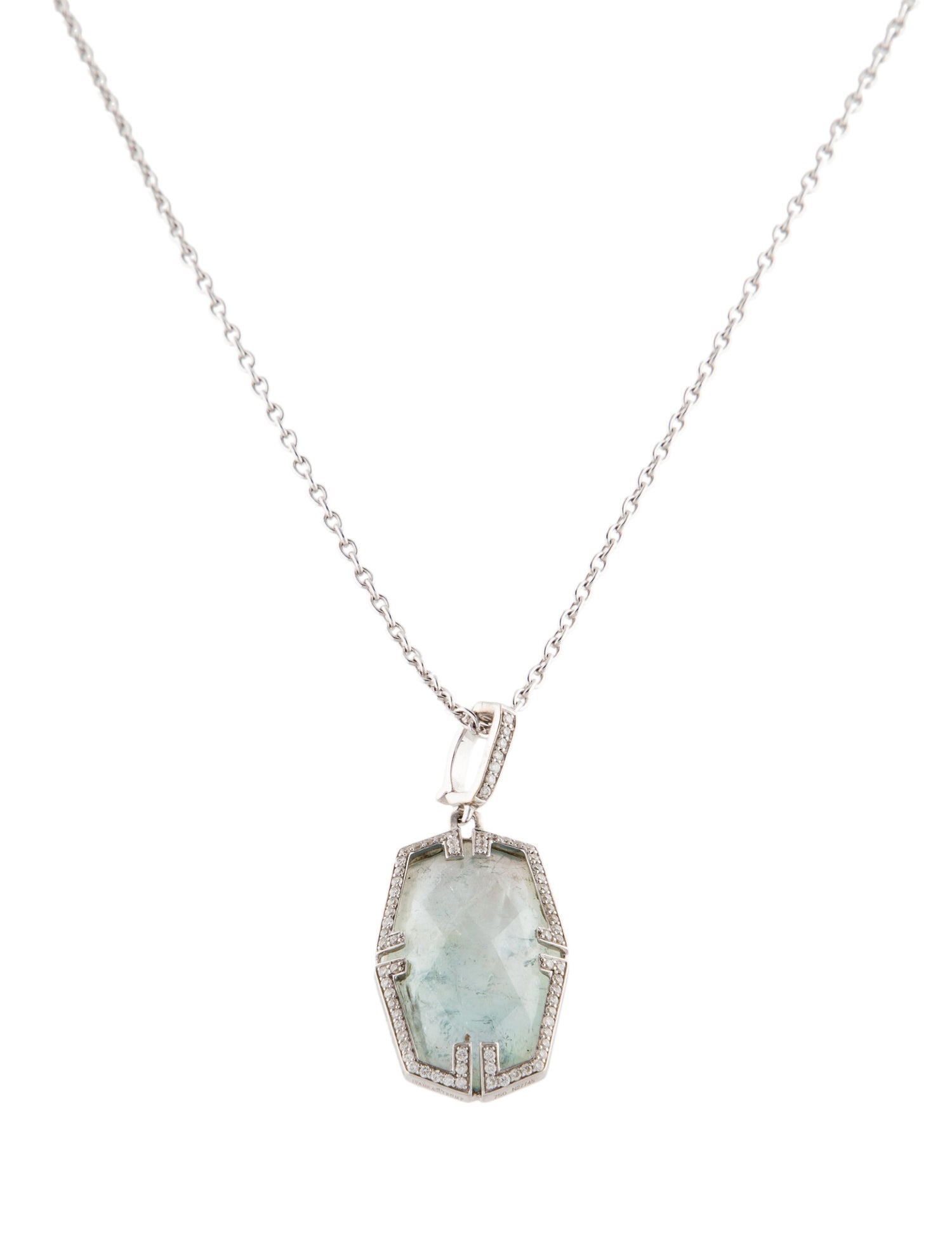 Ivanka Trump 18K Mother Of Pearl Aquamarine & Diamond Pendant Necklace ...