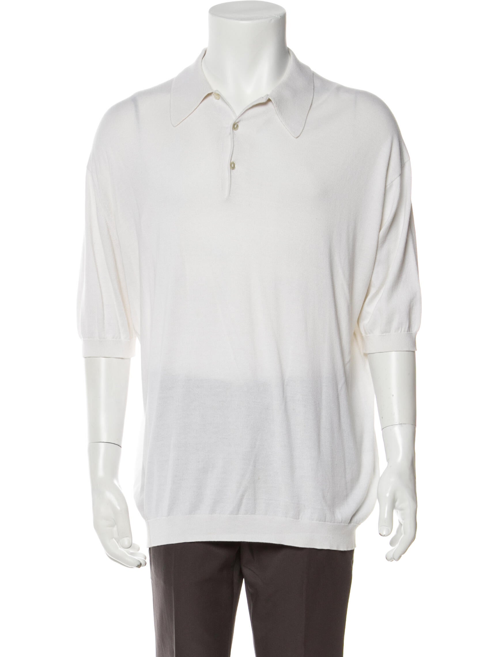 Lanvin Mesh Layered Polo Shirt - Grey Polos, Clothing - LAN61084 | The ...