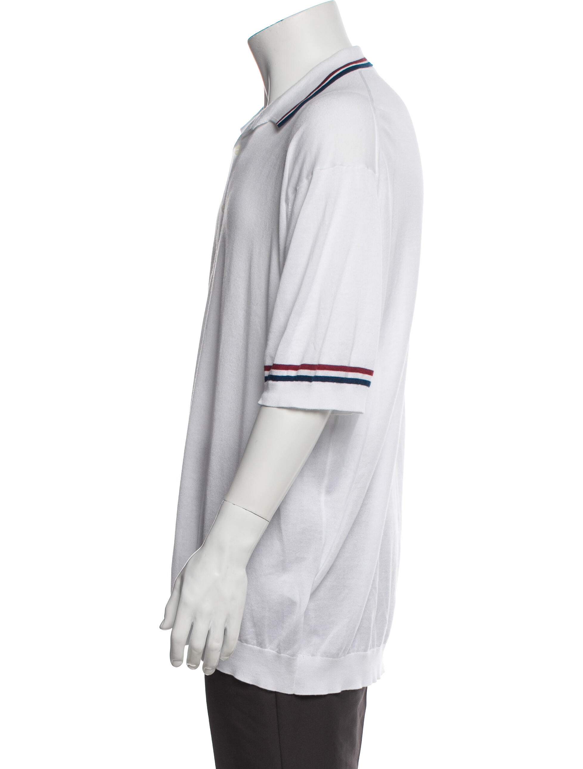 Lanvin Mesh Layered Polo Shirt - Grey Polos, Clothing - LAN61084 | The ...