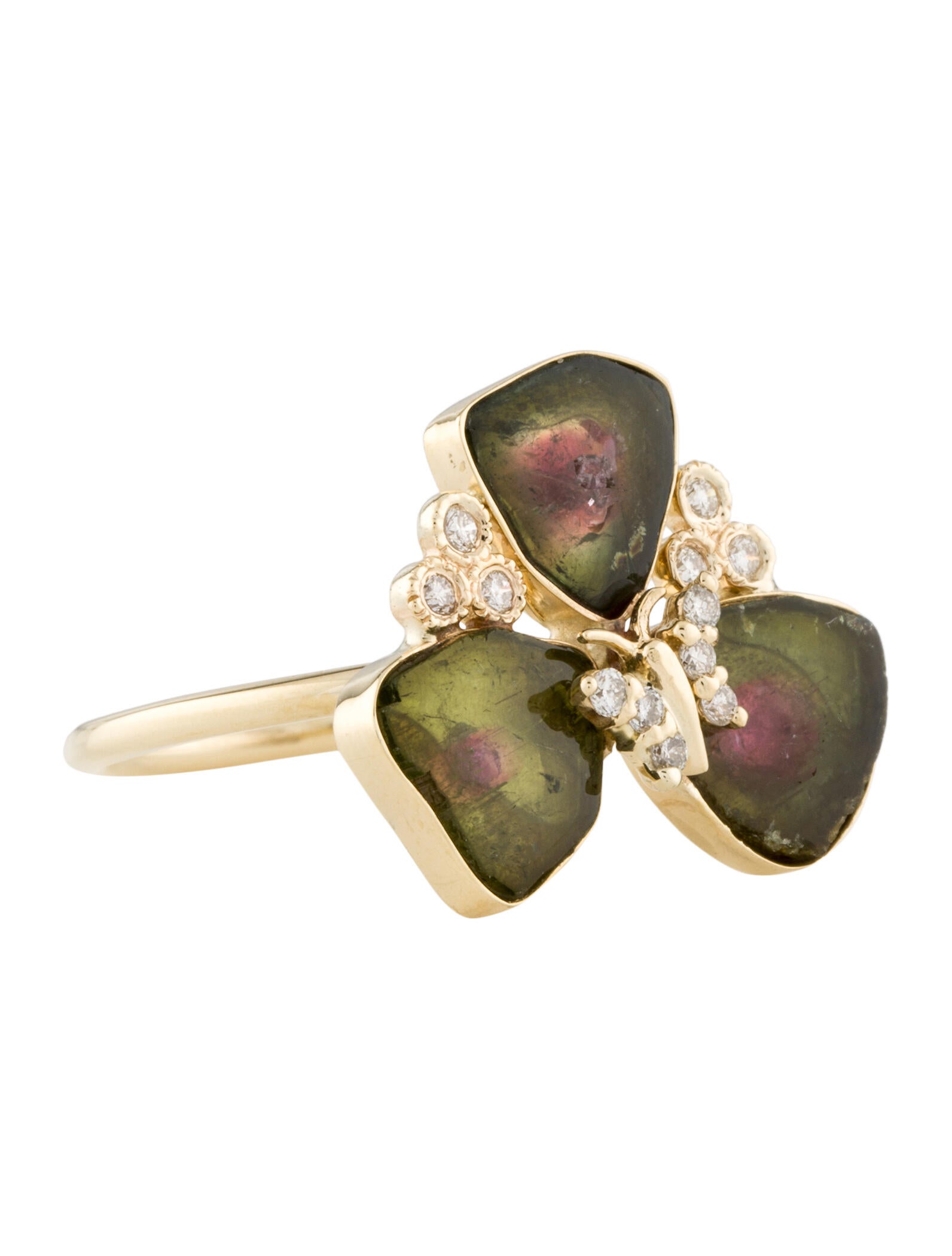 Jacquie Aiche 14K Parti-Colored Tourmaline & Diamond-Accented Butterfly ...