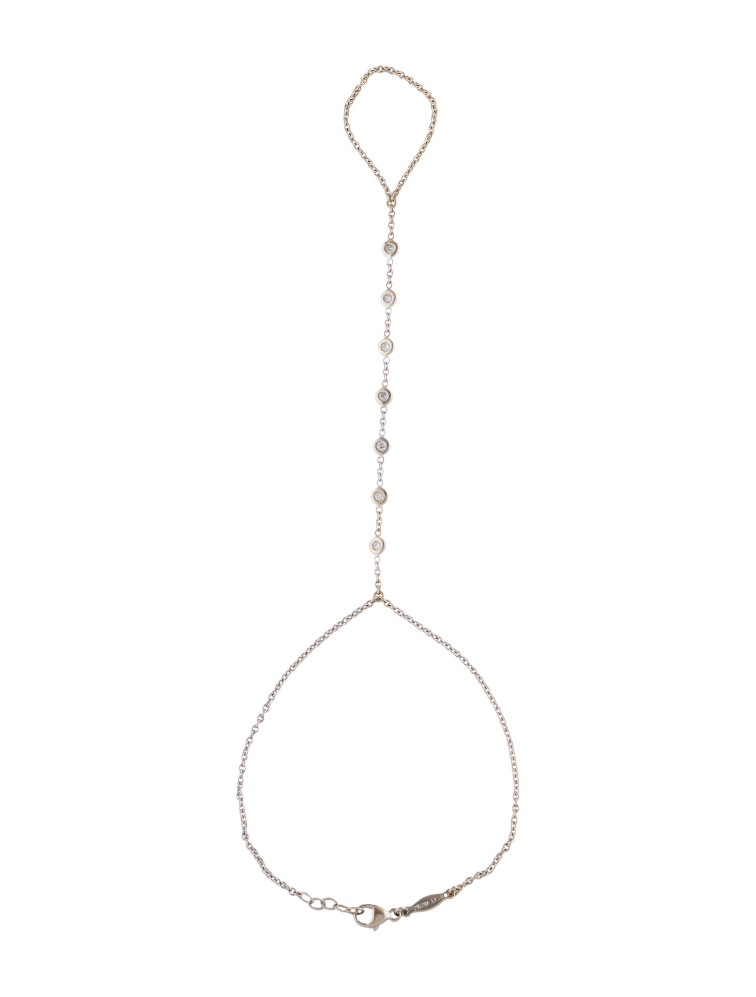 Jacquie Aiche 14K Diamond Hand Chain - 14K White Gold Hand Chain, Body ...