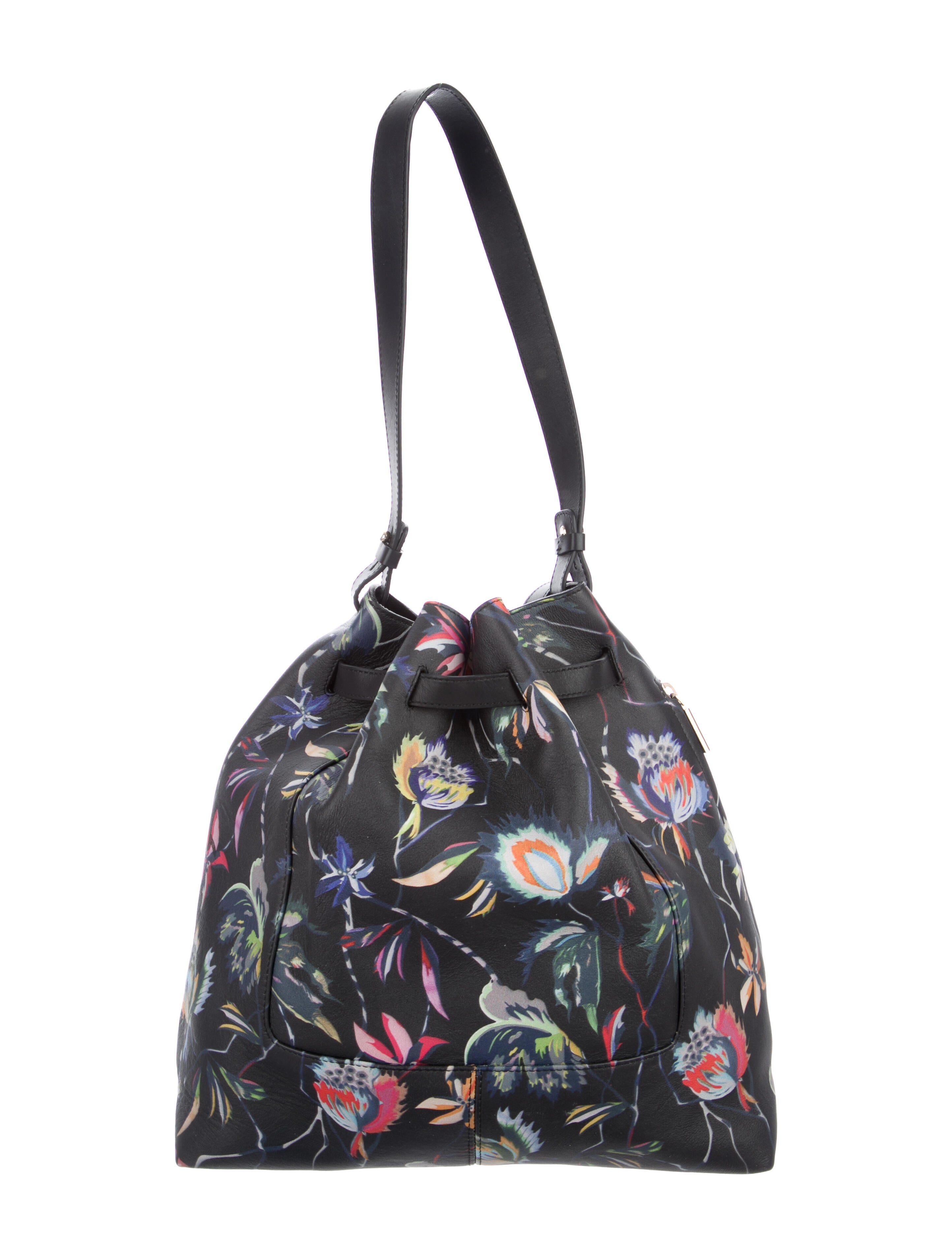 Jason Wu Floral Bucket Bag - Black Bucket Bags, Handbags - JAS32904 ...