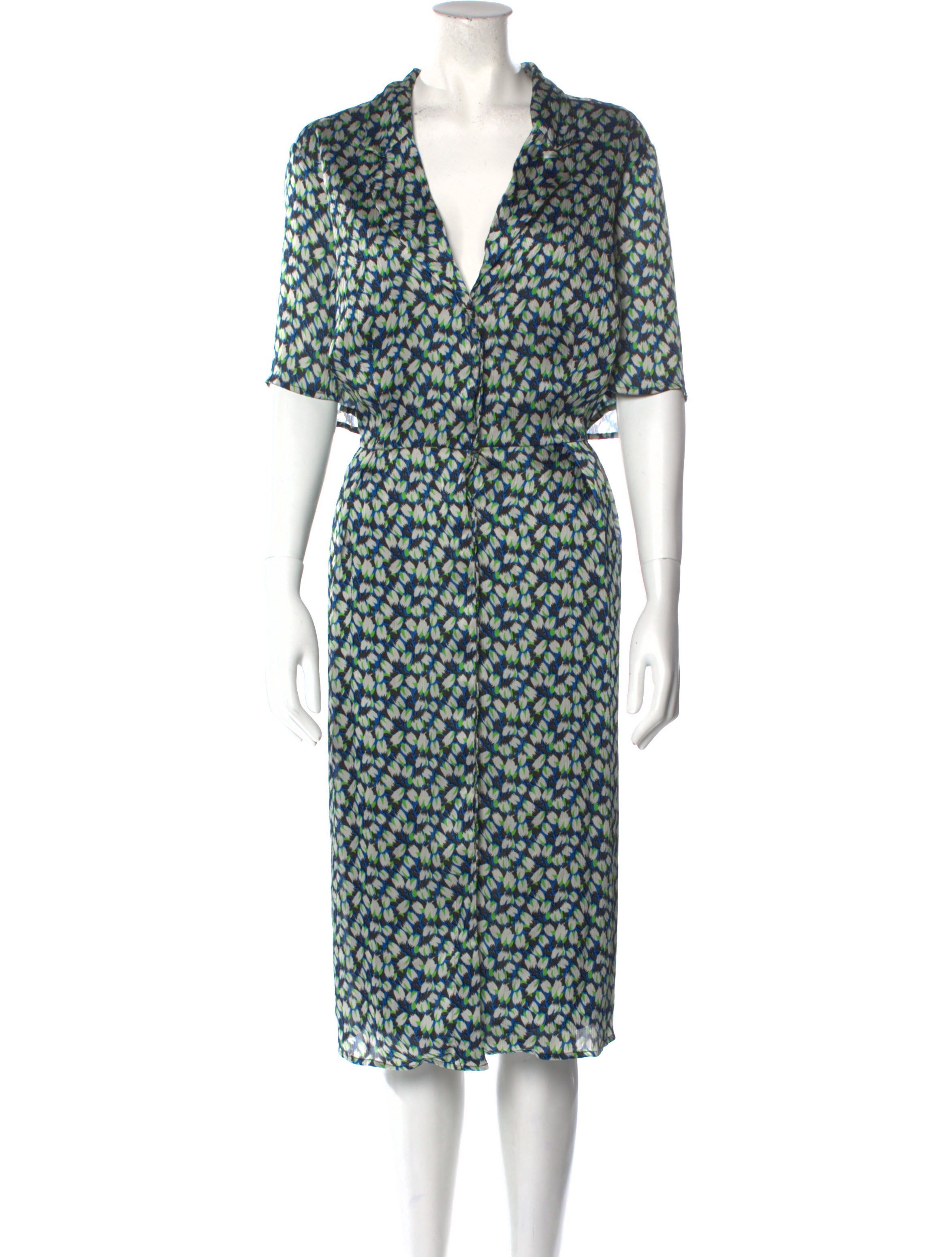 Jason Wu Printed Midi Length Dress - Blue Dresses, Clothing - JAS42331 ...