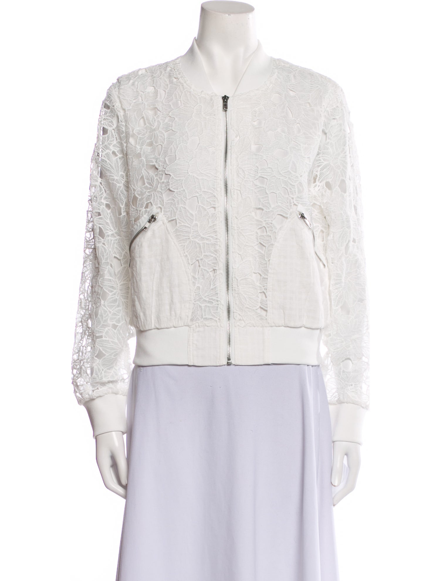 Jason Wu Lace Pattern Bomber Jacket w/ Tags - White Jackets, Clothing ...