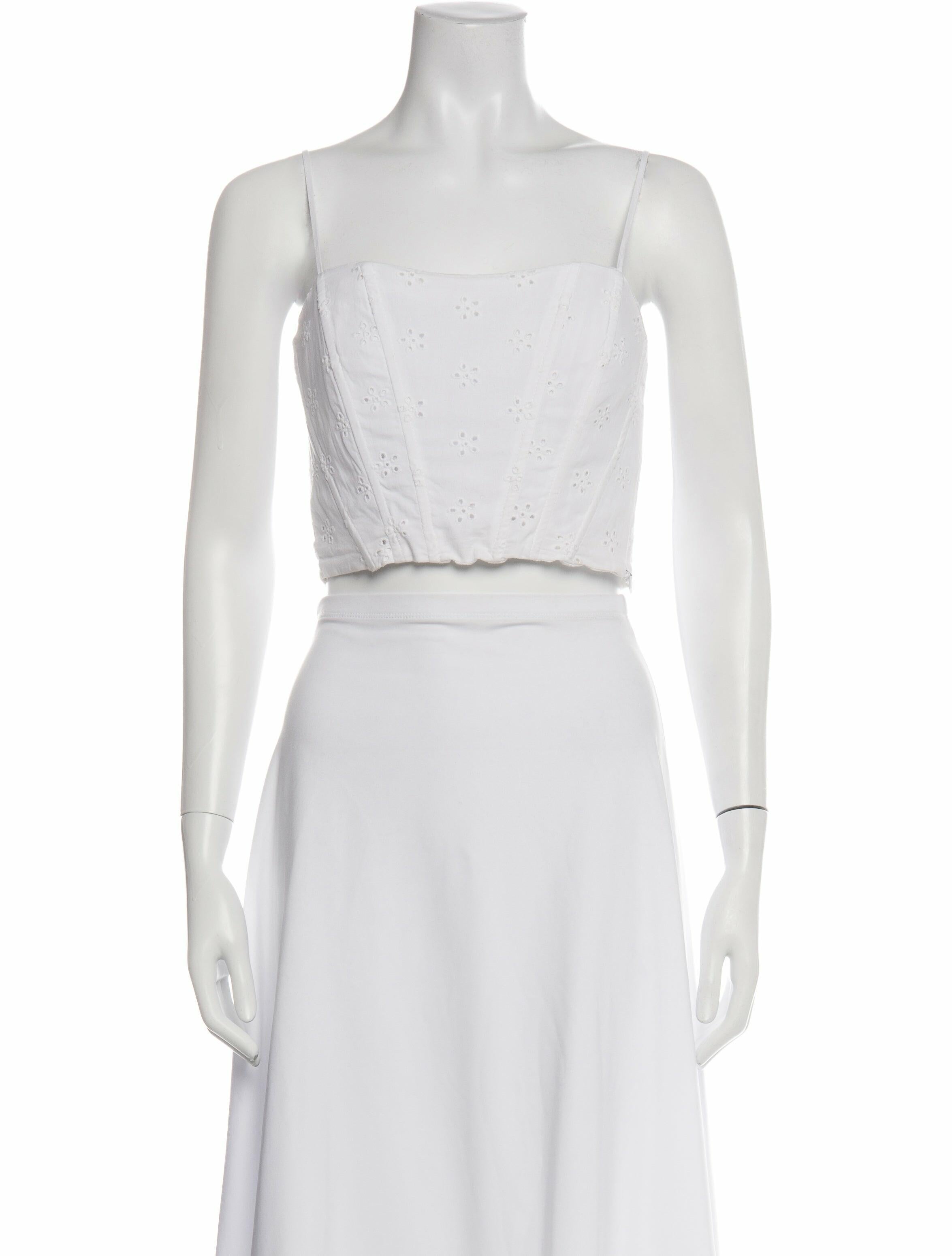 Jason Wu Square Neckline Sleeveless Crop Top - White Tops, Clothing ...