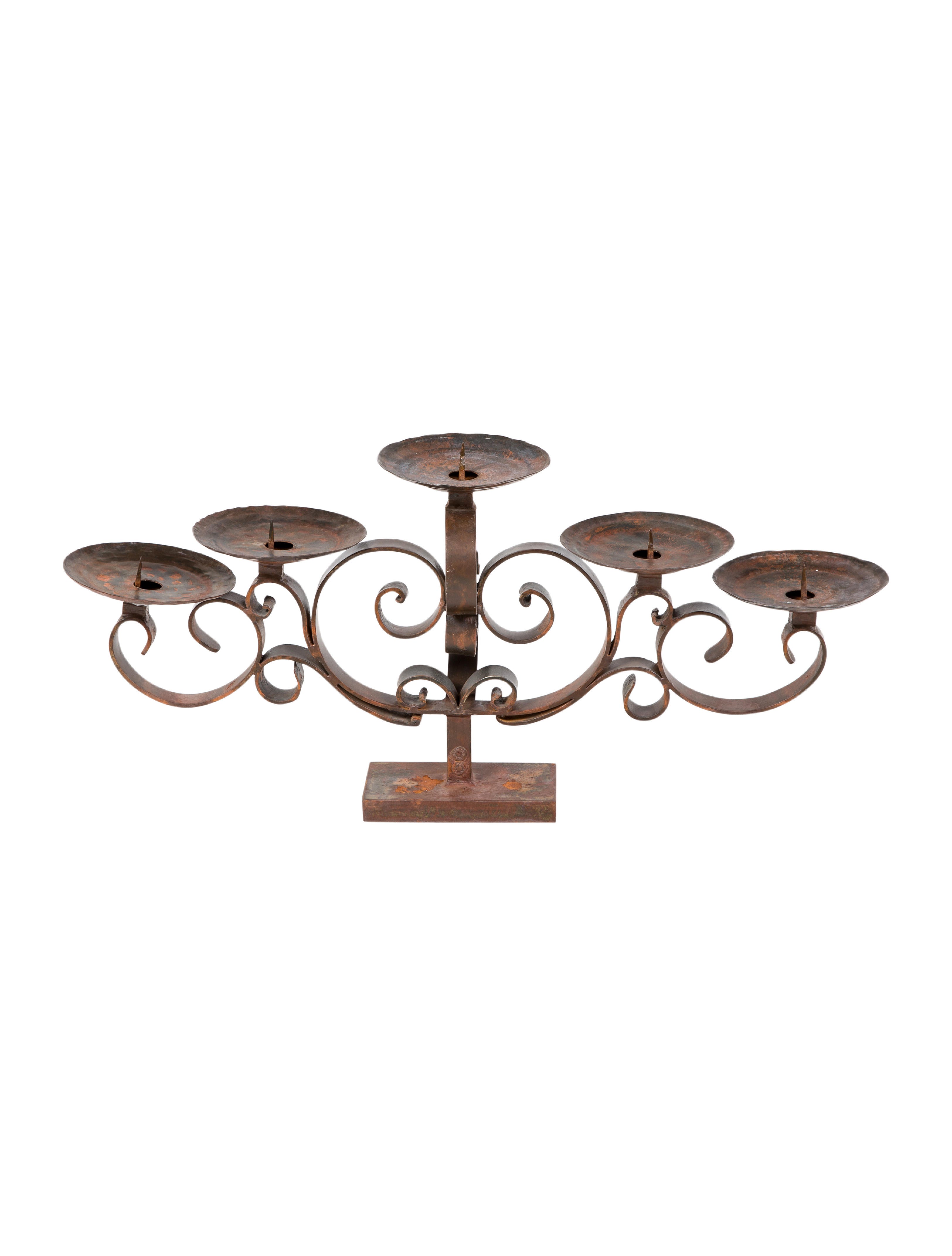 Jan Barboglio Iron Candelabra - Brown Decorative Accents, Decor ...