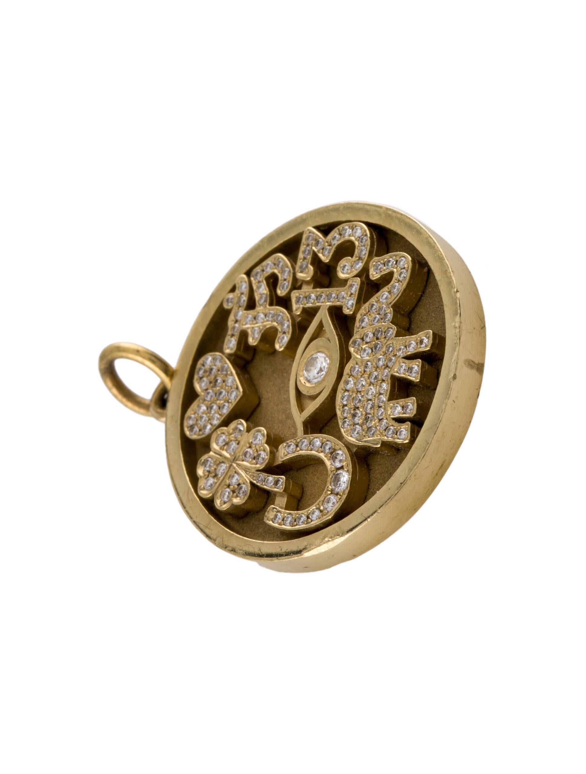 Jennifer Meyer 18K Diamond Good Luck Necklace - 18K Yellow Gold Pendant ...