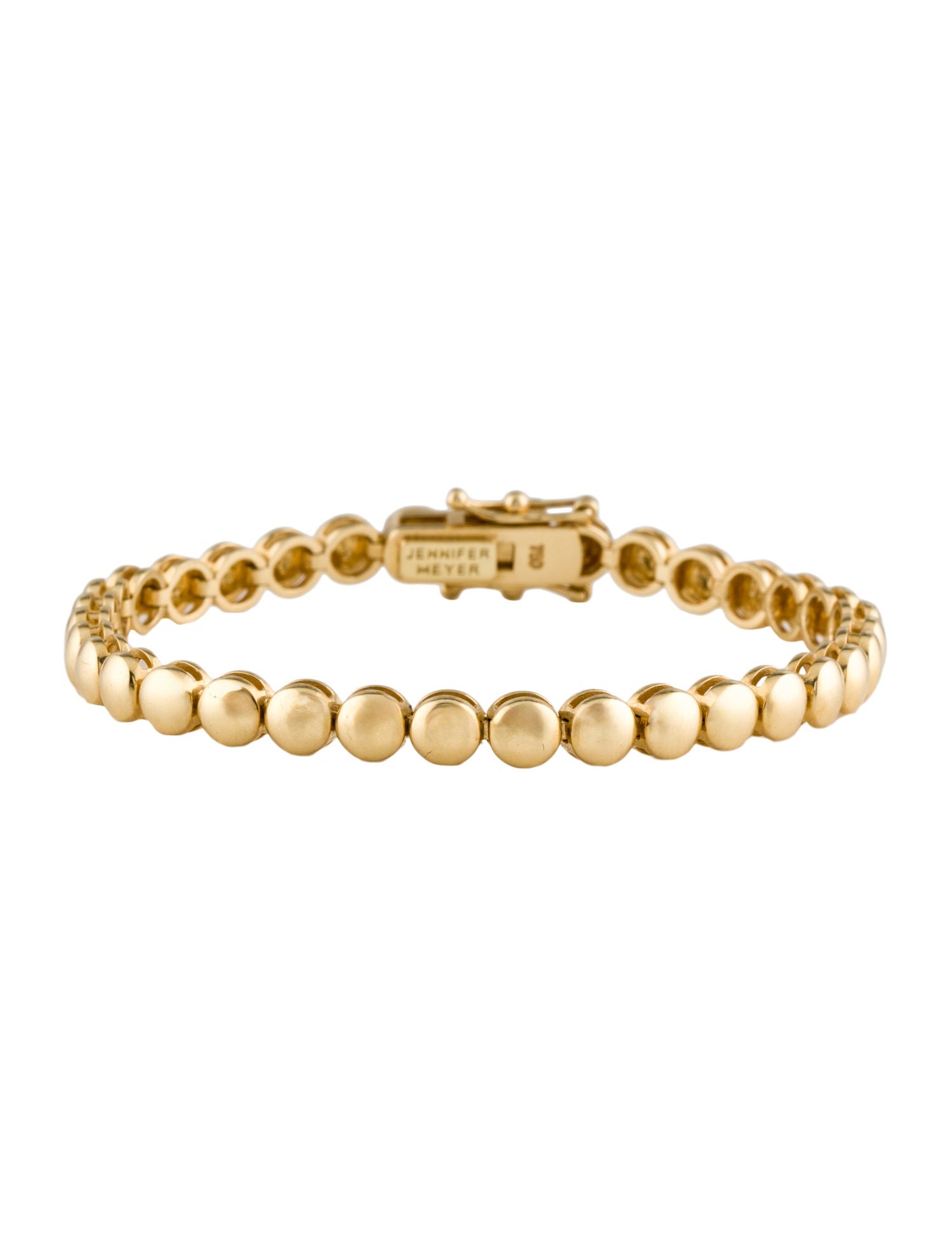 Jennifer Meyer 18K Bezel Tennis Bracelet - 18K Yellow Gold Link ...