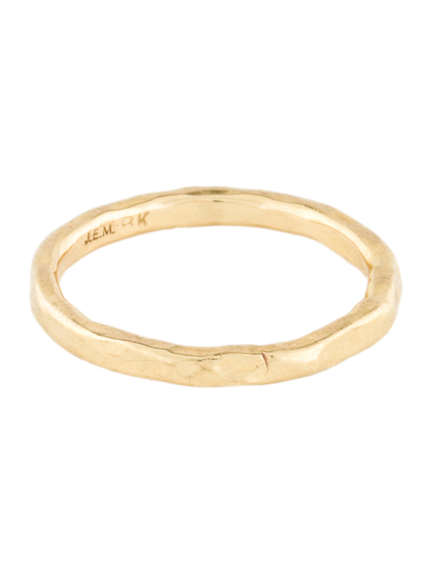 Jennifer Meyer 18K Diamond Hammered Ellen Band - 18K Yellow Gold Band ...