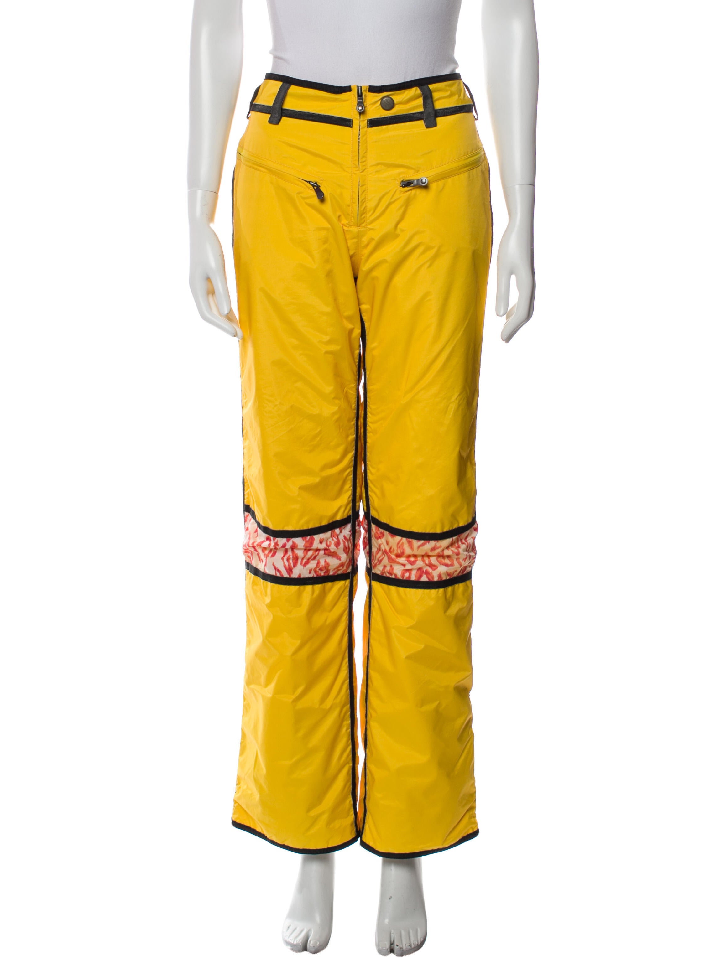 Jet Set Printed Straight Leg Pants - Yellow, 10.25" Rise Pants ...