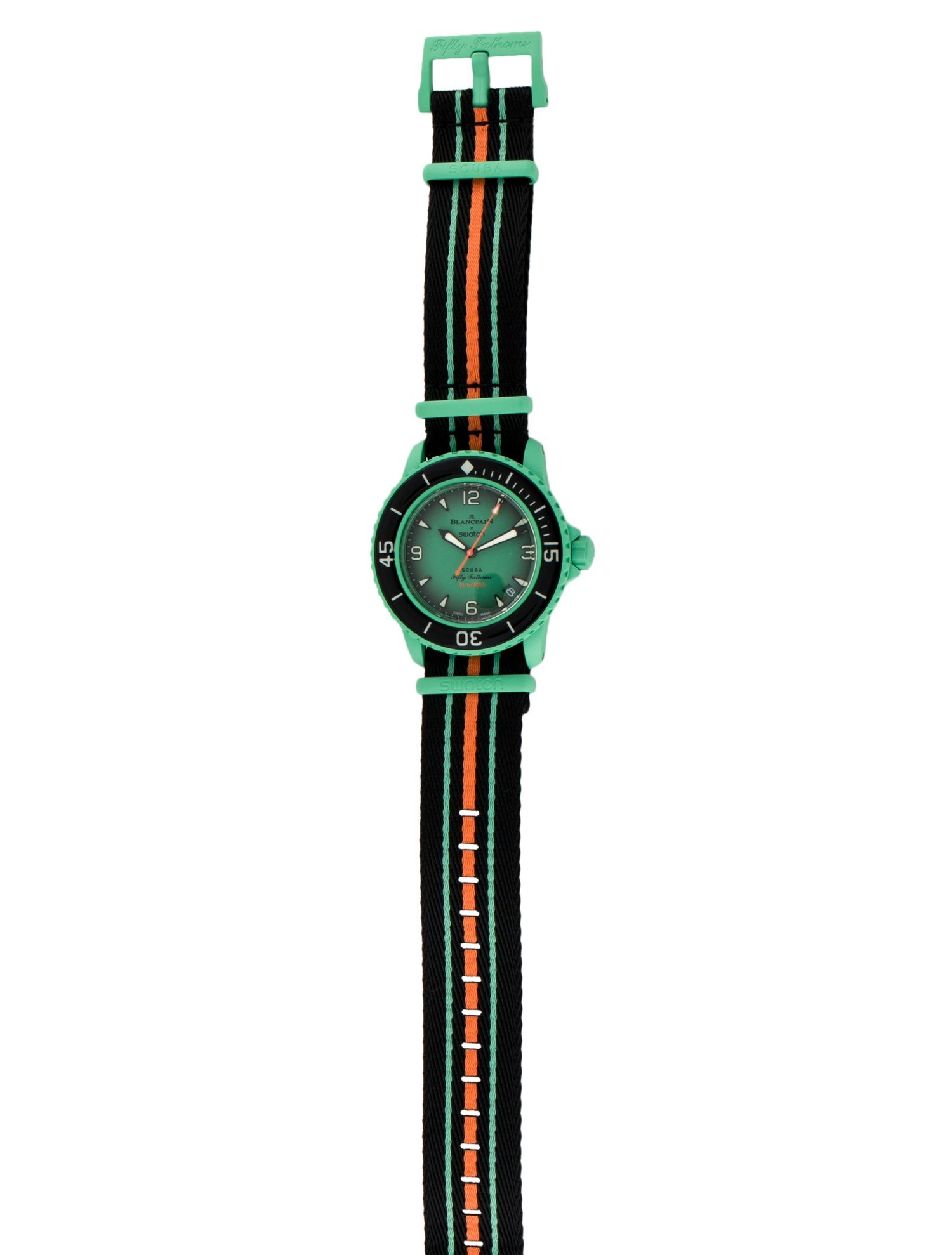 Blancpain X Swatch Indian Ocean Bioceramic Scuba Fifty Fathoms Watch ...