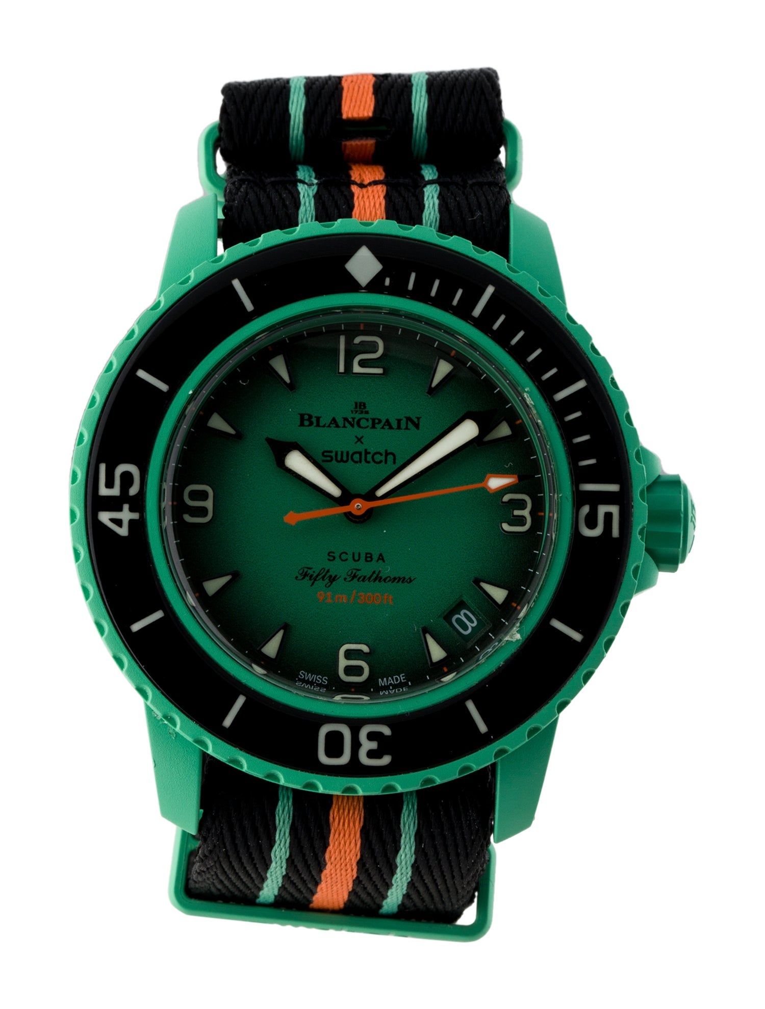 Blancpain X Swatch "Indian Ocean" Scuba Fifty-Fathoms Watch - SO35I100C ...