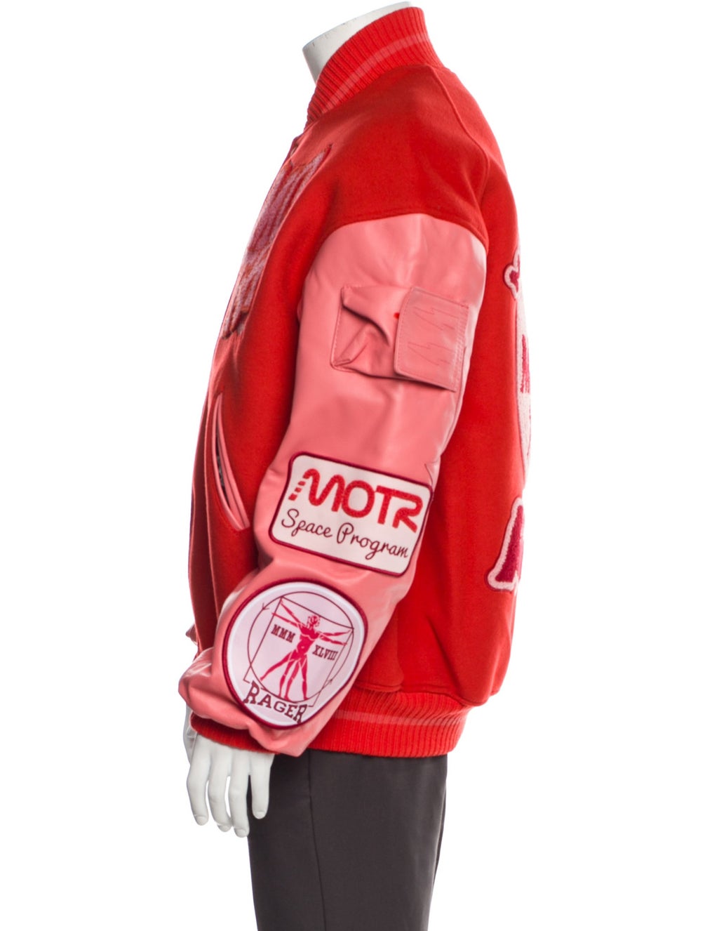 Members of the Rage Virgin Wool Graphic Print Varsity Jacket - Red ...