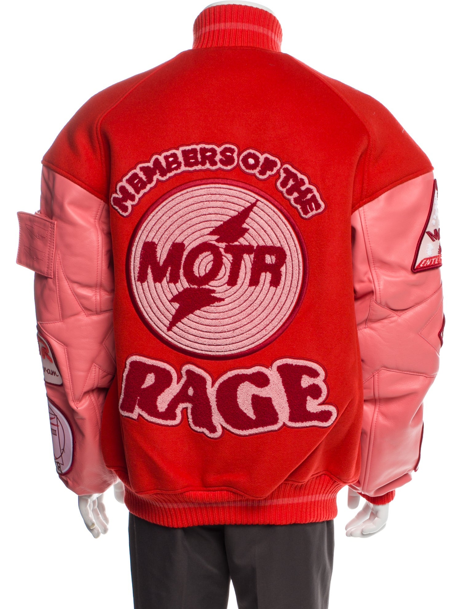 Members of the Rage Virgin Wool Graphic Print Varsity Jacket - Red ...