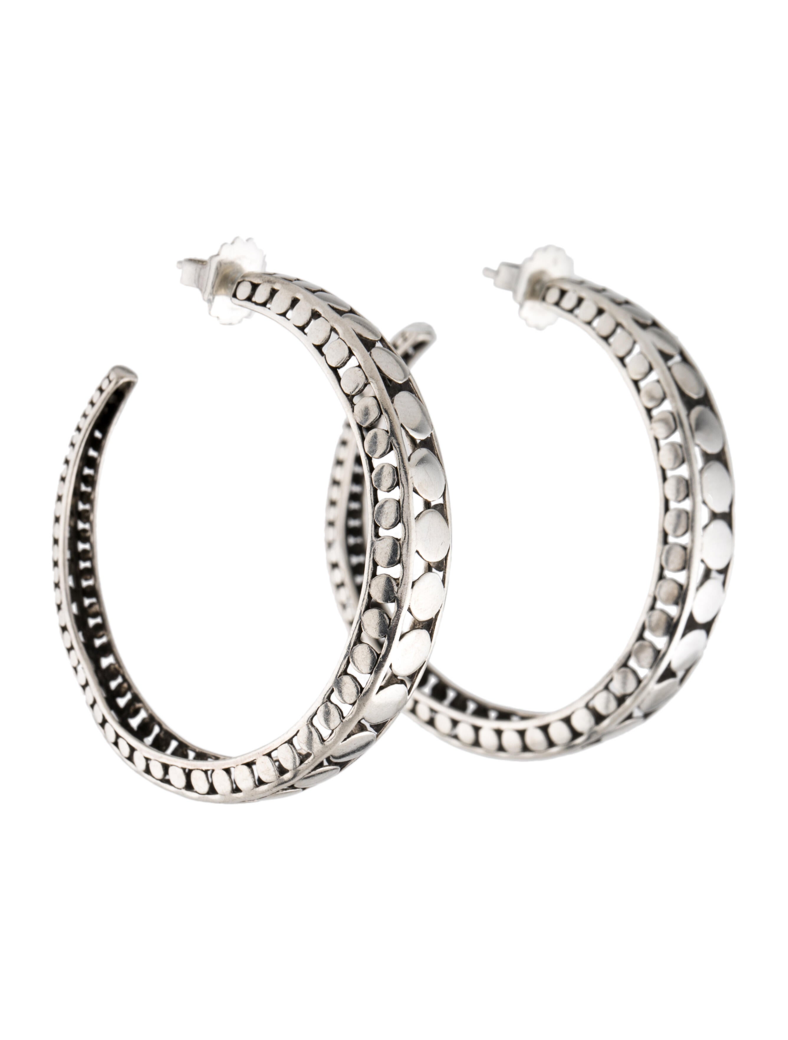 John Hardy Two-Tone Dot Hoop Earrings - 18K Yellow Gold Hoop, Earrings ...