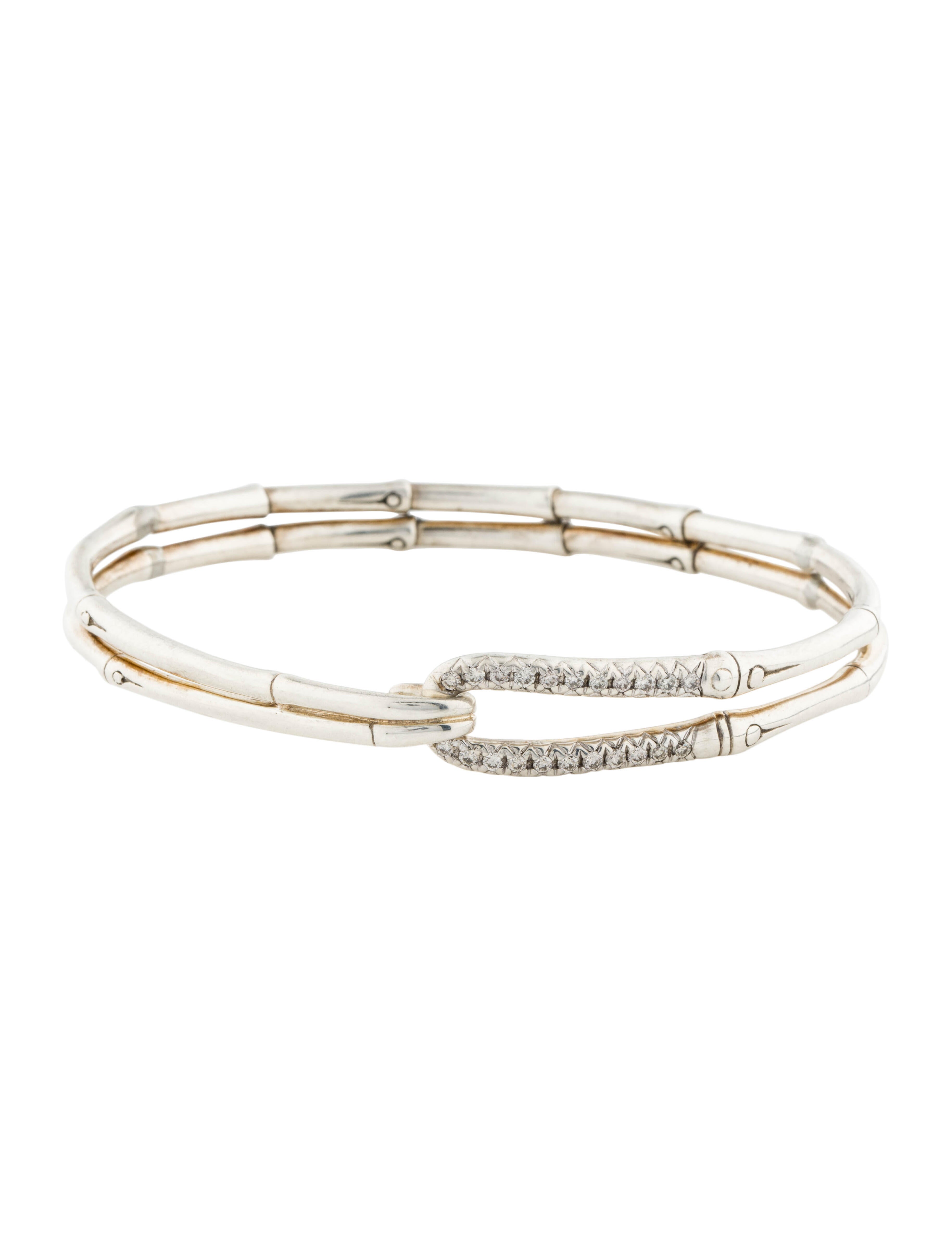 John Hardy Diamond Bamboo Bangle Bracelet - Sterling Silver Bangle, Bracelets - JHA55905 | The ...