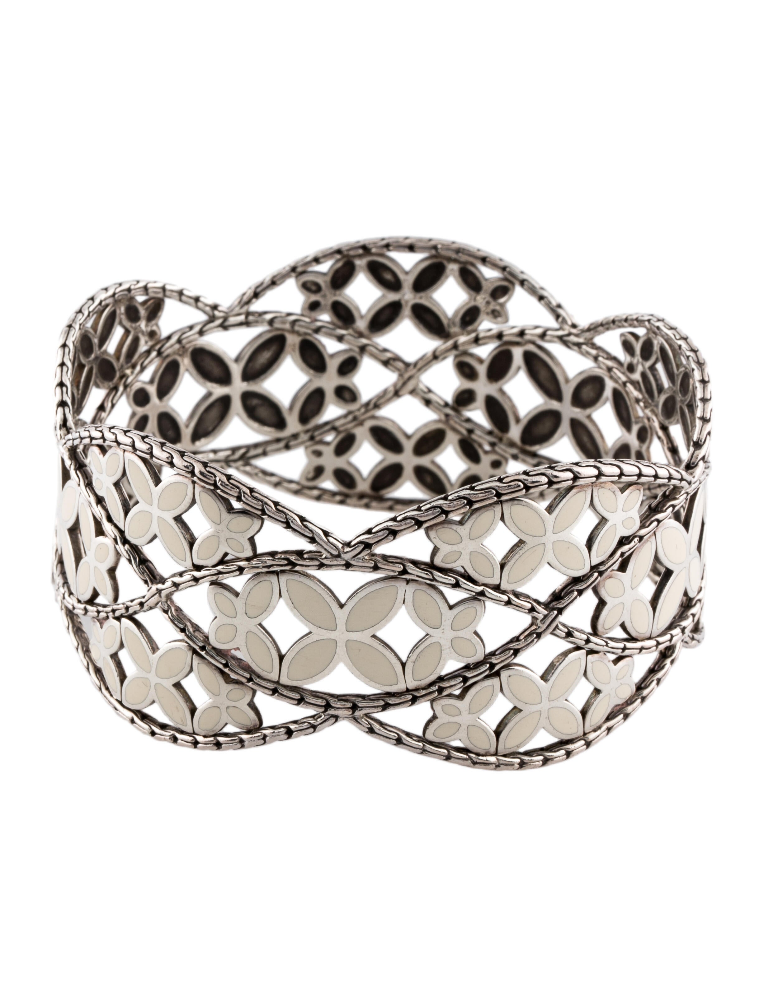 John Hardy Hinged Cutout Bangle - Sterling Silver Bangle, Bracelets - JHA52977 | The RealReal