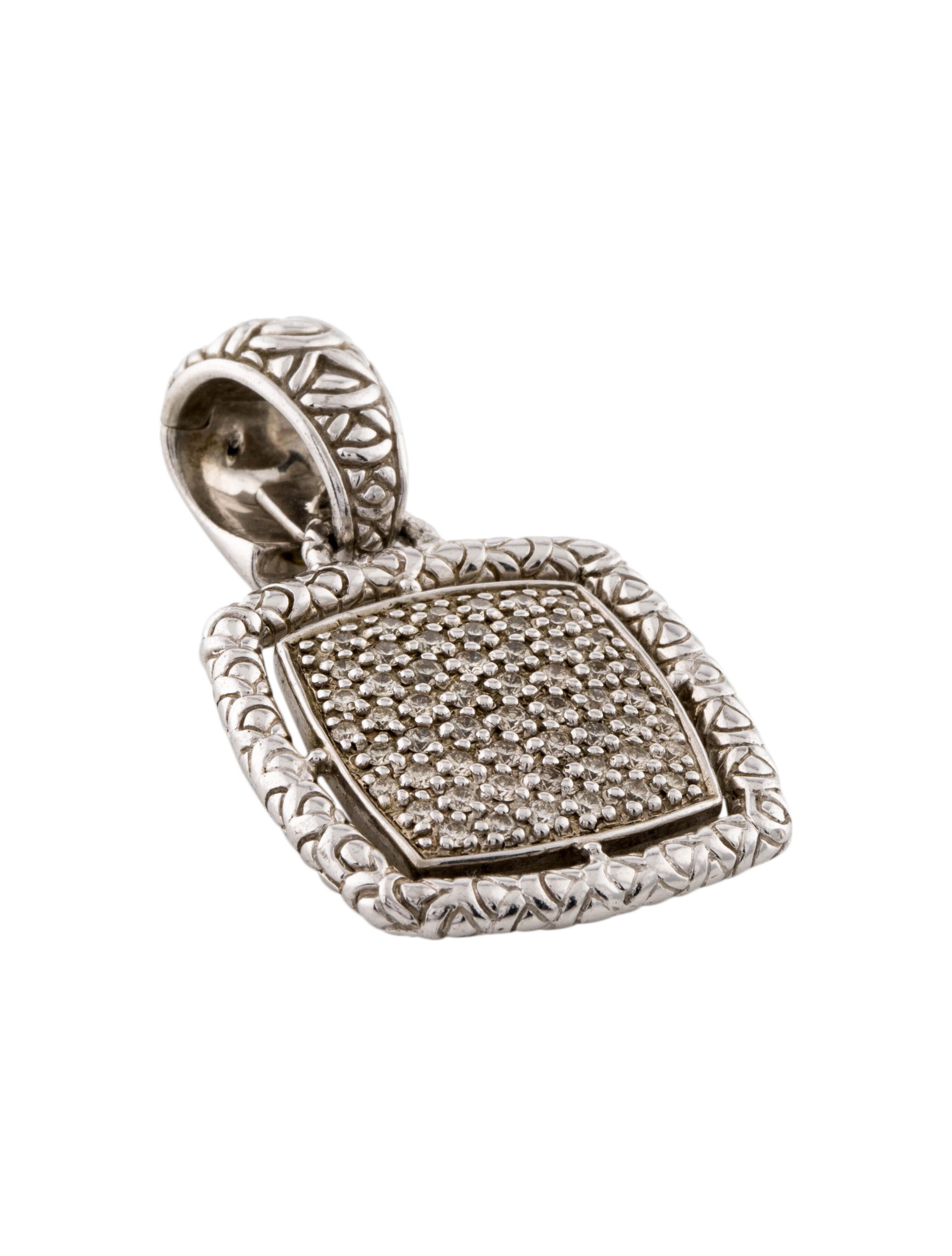 John Hardy Diamond Naga Square Enhancer Pendant - Rhodium-Plated ...