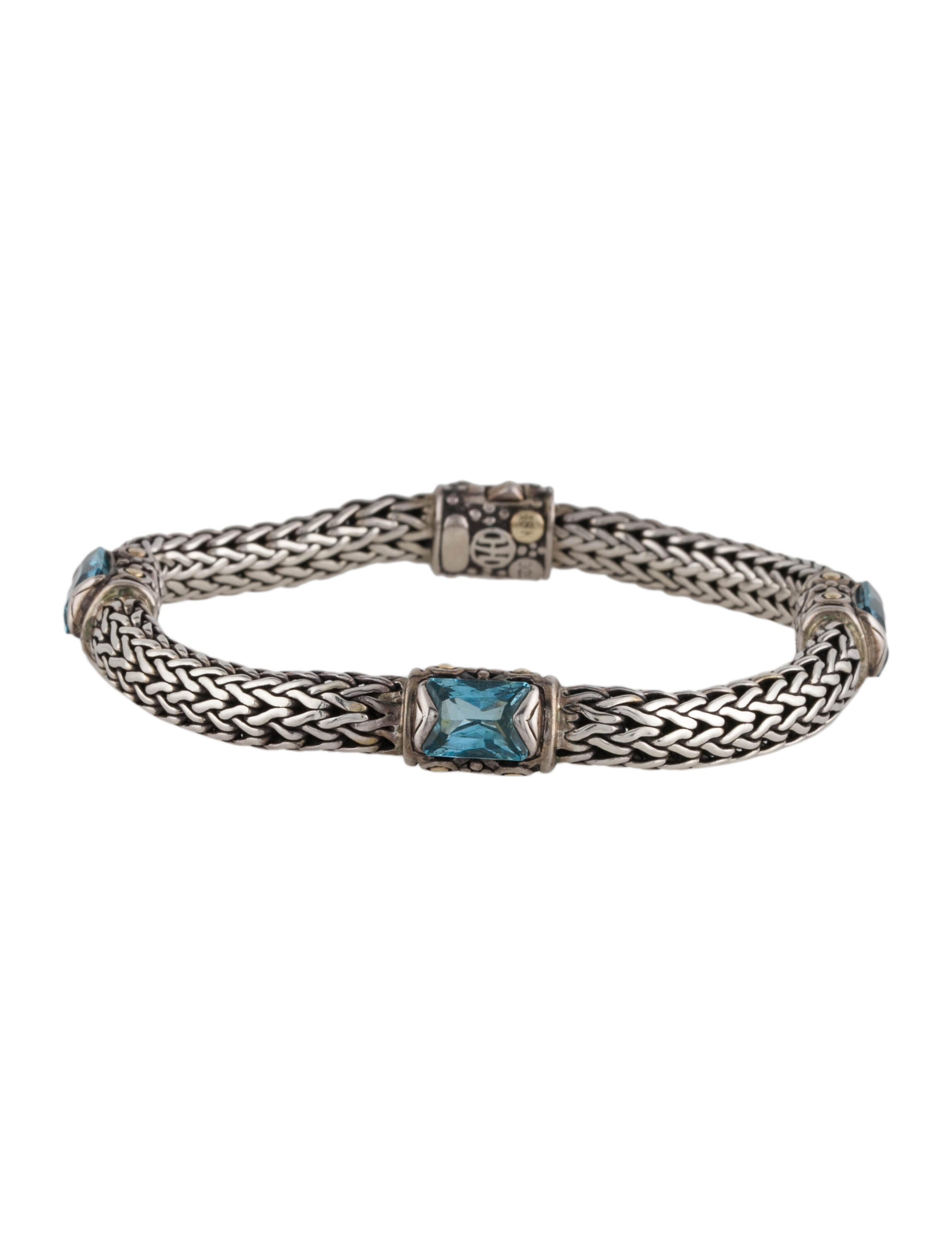 John Hardy Topaz Classic Chain Station Bracelet - 18K Yellow Gold Link ...