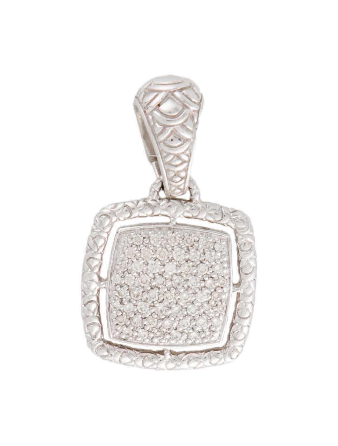 John Hardy Diamond Naga Square Enhancer Pendant - Rhodium-Plated ...