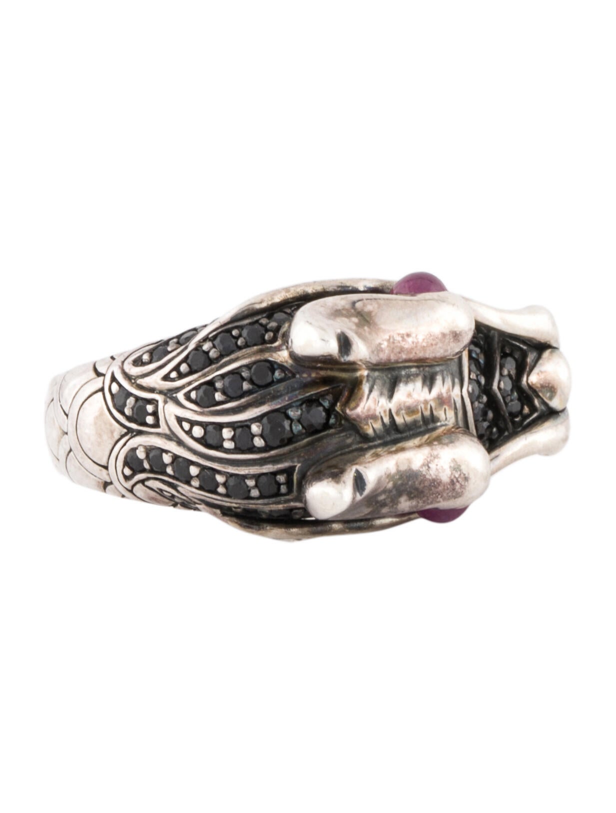 John Hardy Ruby & Black Sapphire Naga Ring - Sterling Silver Cocktail ...