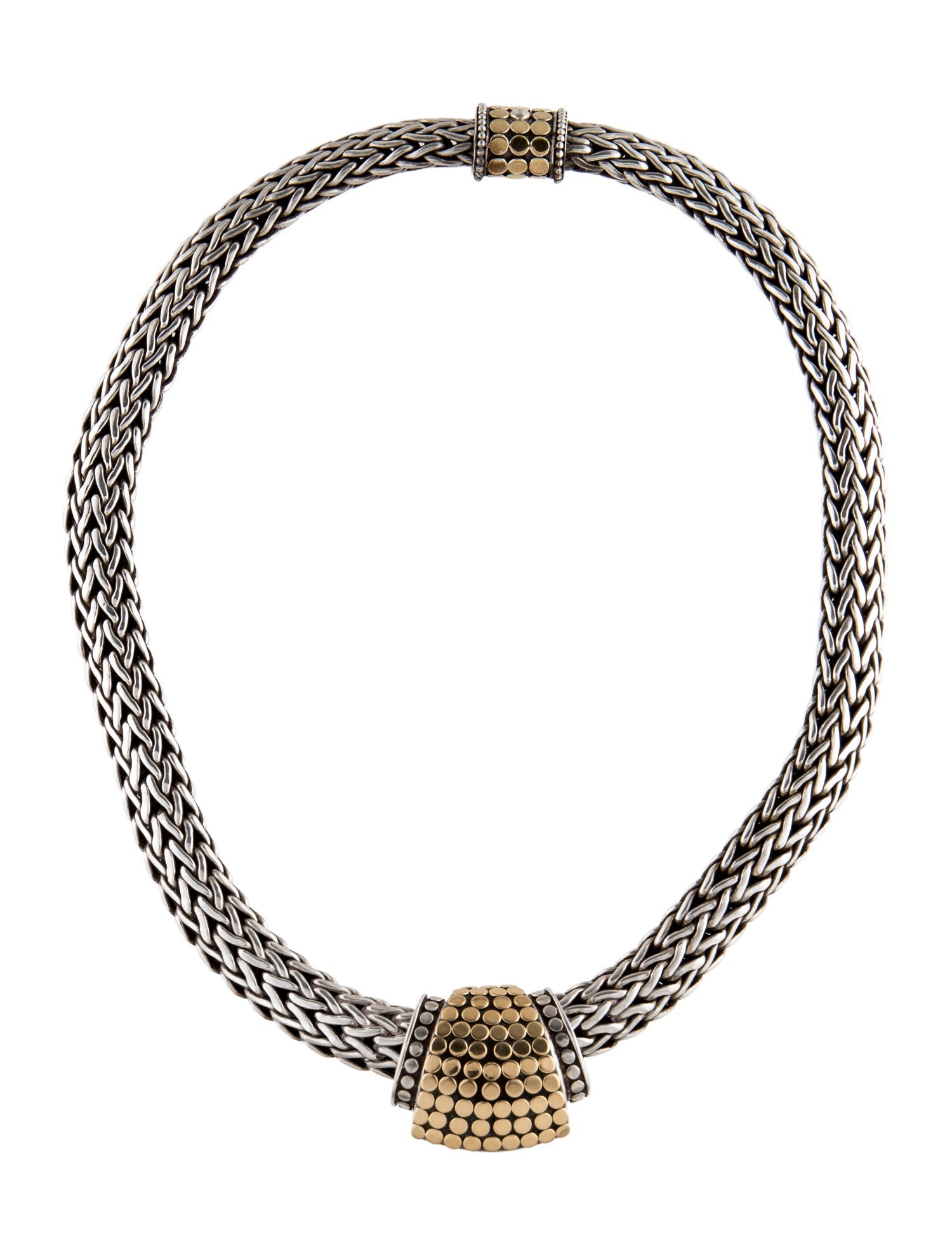 John Hardy Two-Tone Dot Hi-Way Slide Enhancer on Classic Chain Necklace ...