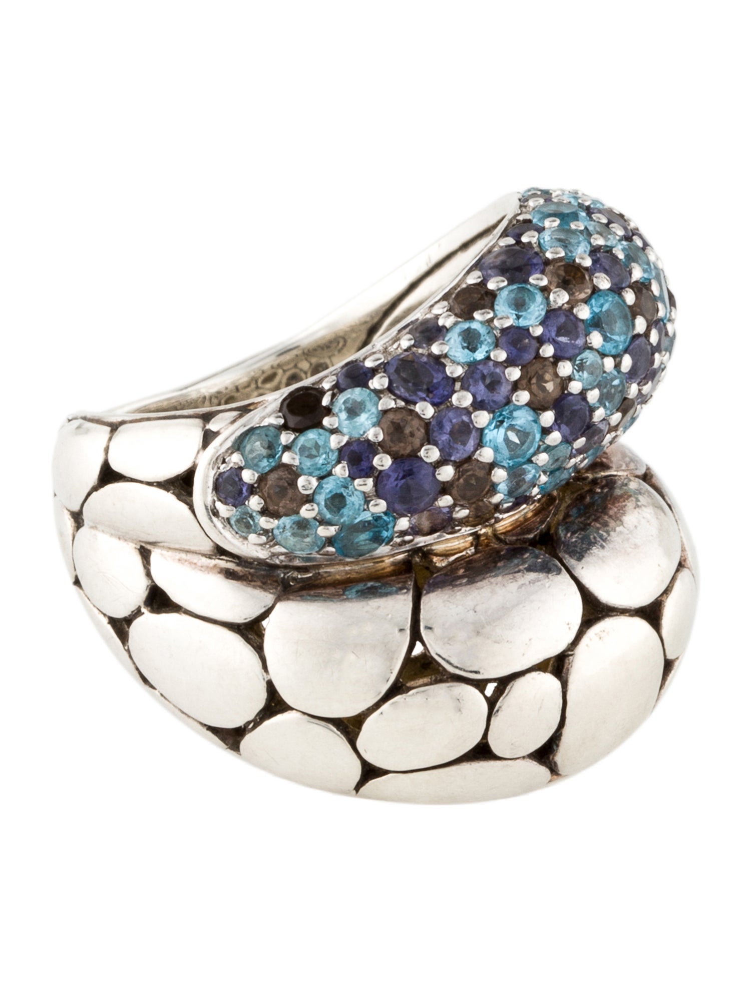 John Hardy Topaz, Iolite & Smoky Quartz Kali Ring - Sterling Silver Cocktail Ring, Rings ...