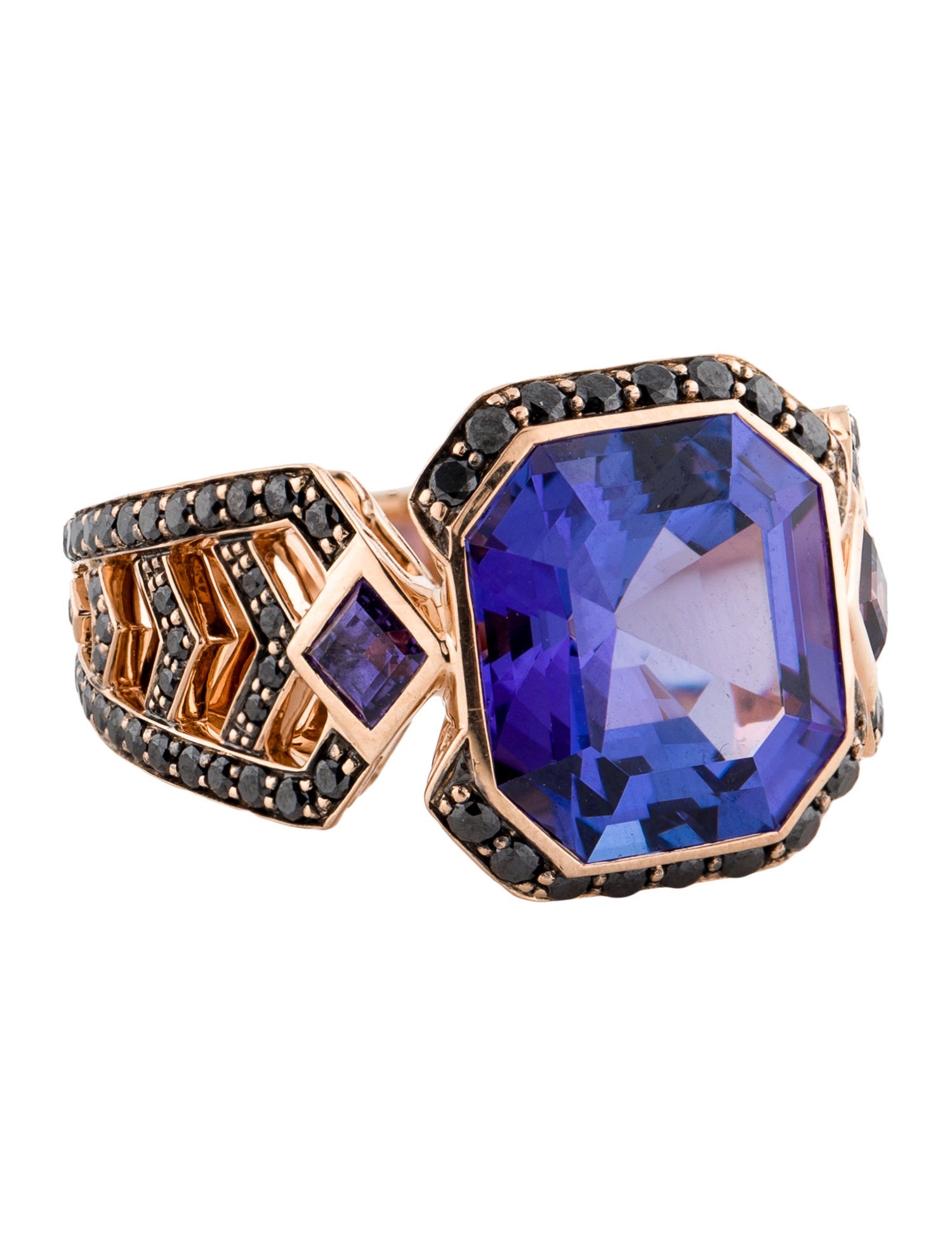 John Hardy 18K 7.93ct Tanzanite, Sapphire, & Diamond Cinta Cocktail ...