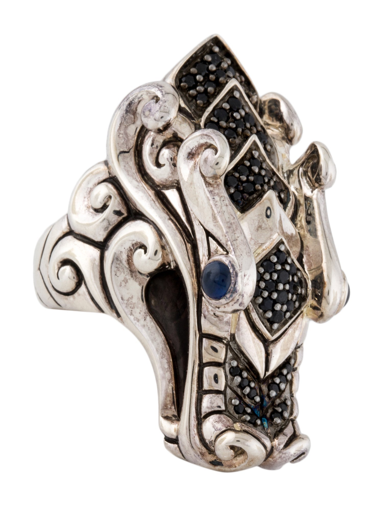 John Hardy Sapphire, Black Sapphire & Spinel Legends Naga Ring ...