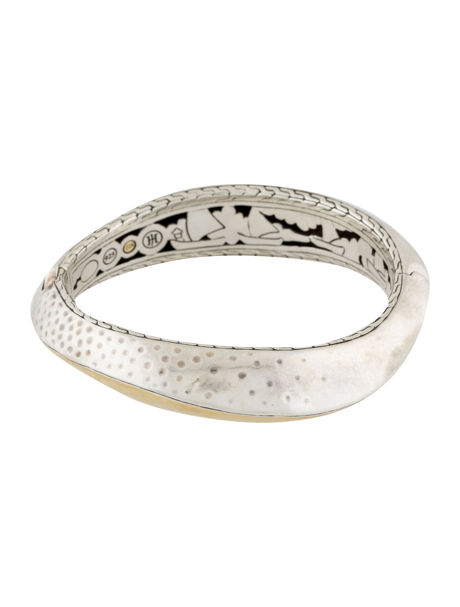 John Hardy Two-Tone Hinge Bracelet - 22K Yellow Gold Bangle, Bracelets ...