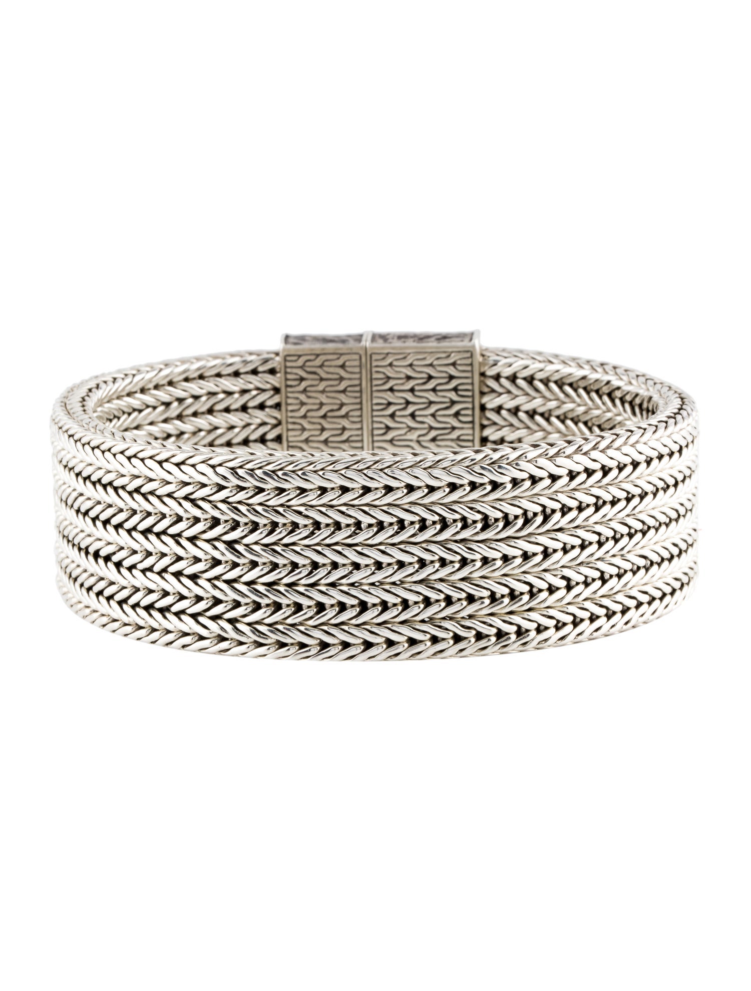 John Hardy Multi Row Chain Bracelet - Sterling Silver Link, Bracelets - JHA63761 | The RealReal
