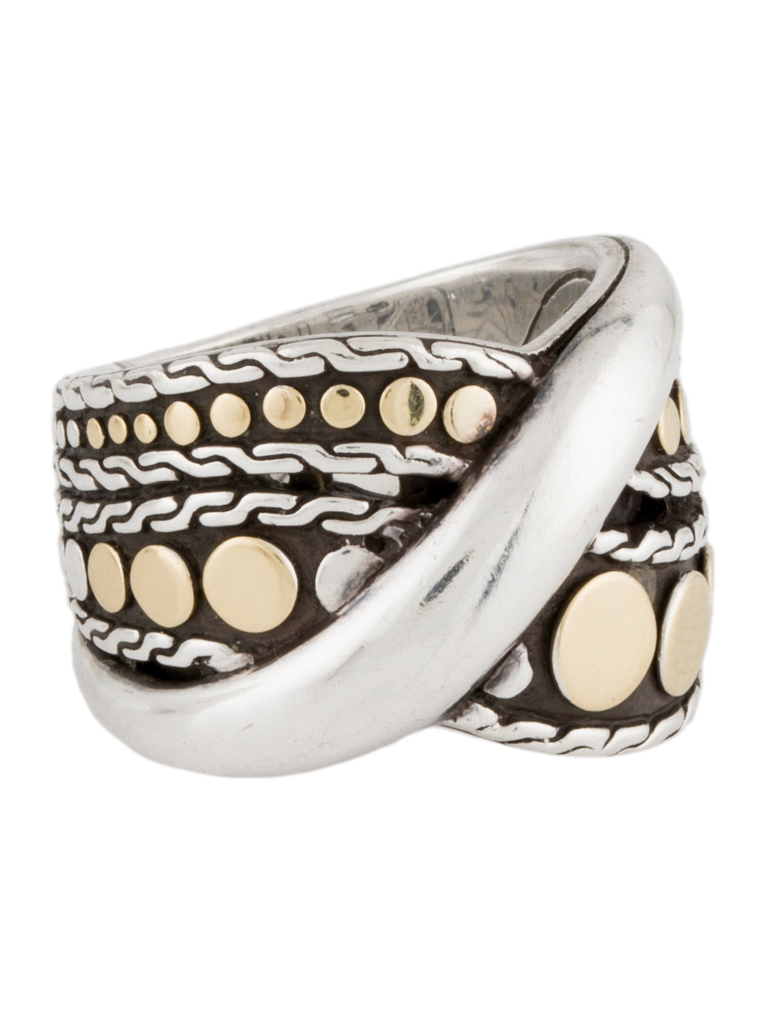 John Hardy Two-Tone Menari Dot Ring - 18K Yellow Gold Band, Rings ...