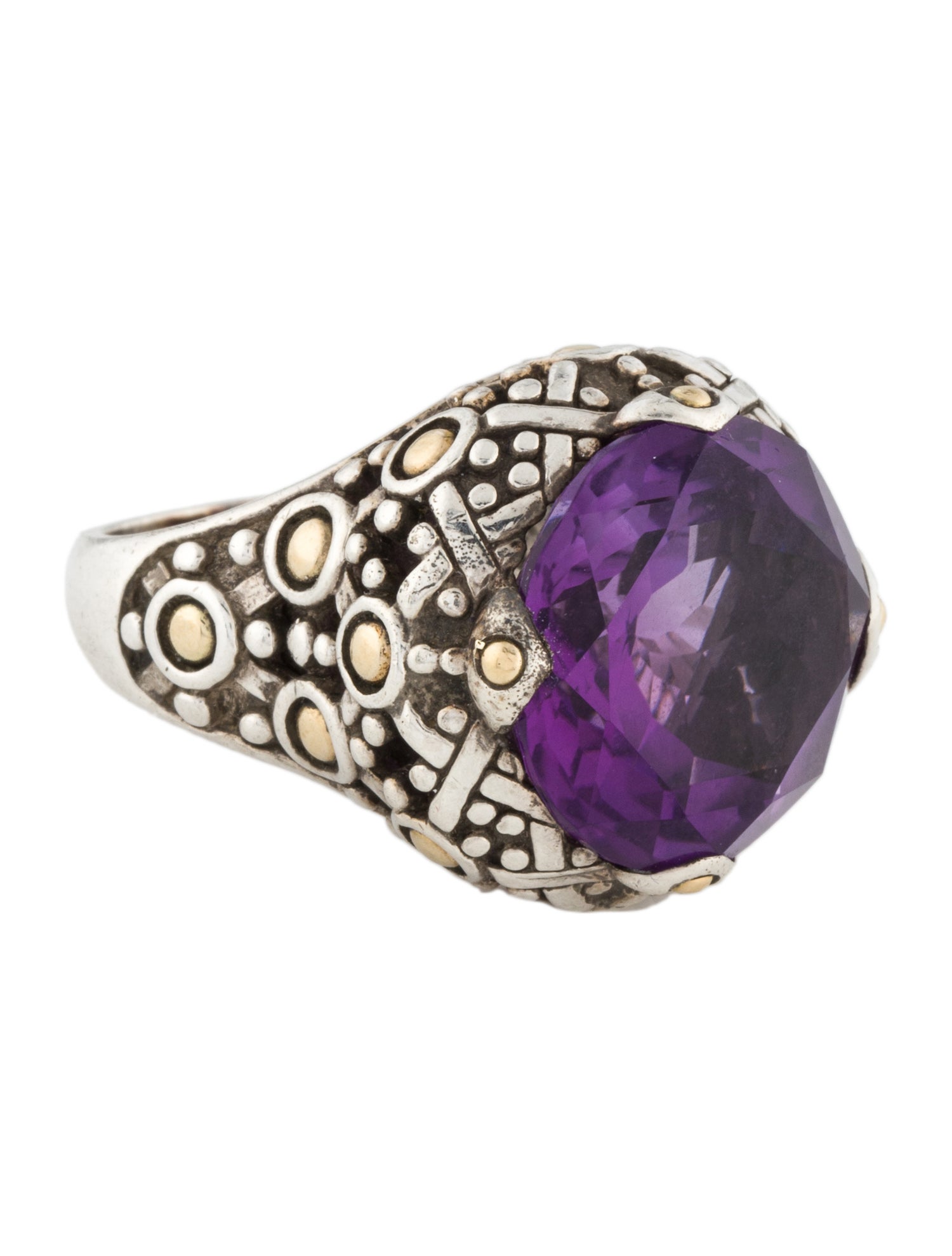 John Hardy Amethyst Cocktail Ring - 18K Yellow Gold Cocktail Ring ...