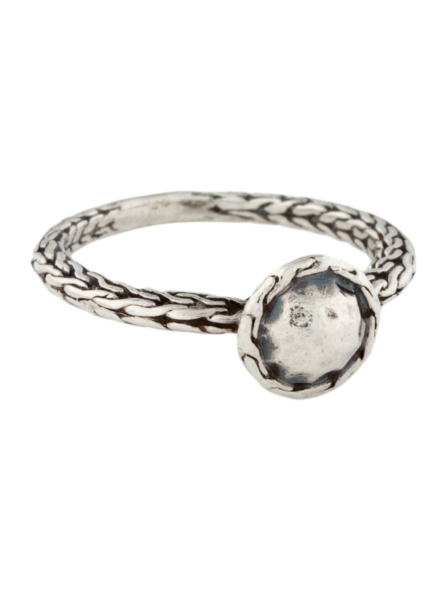 John Hardy Hammered Classic Chain Stacking Cocktail Ring - Sterling ...