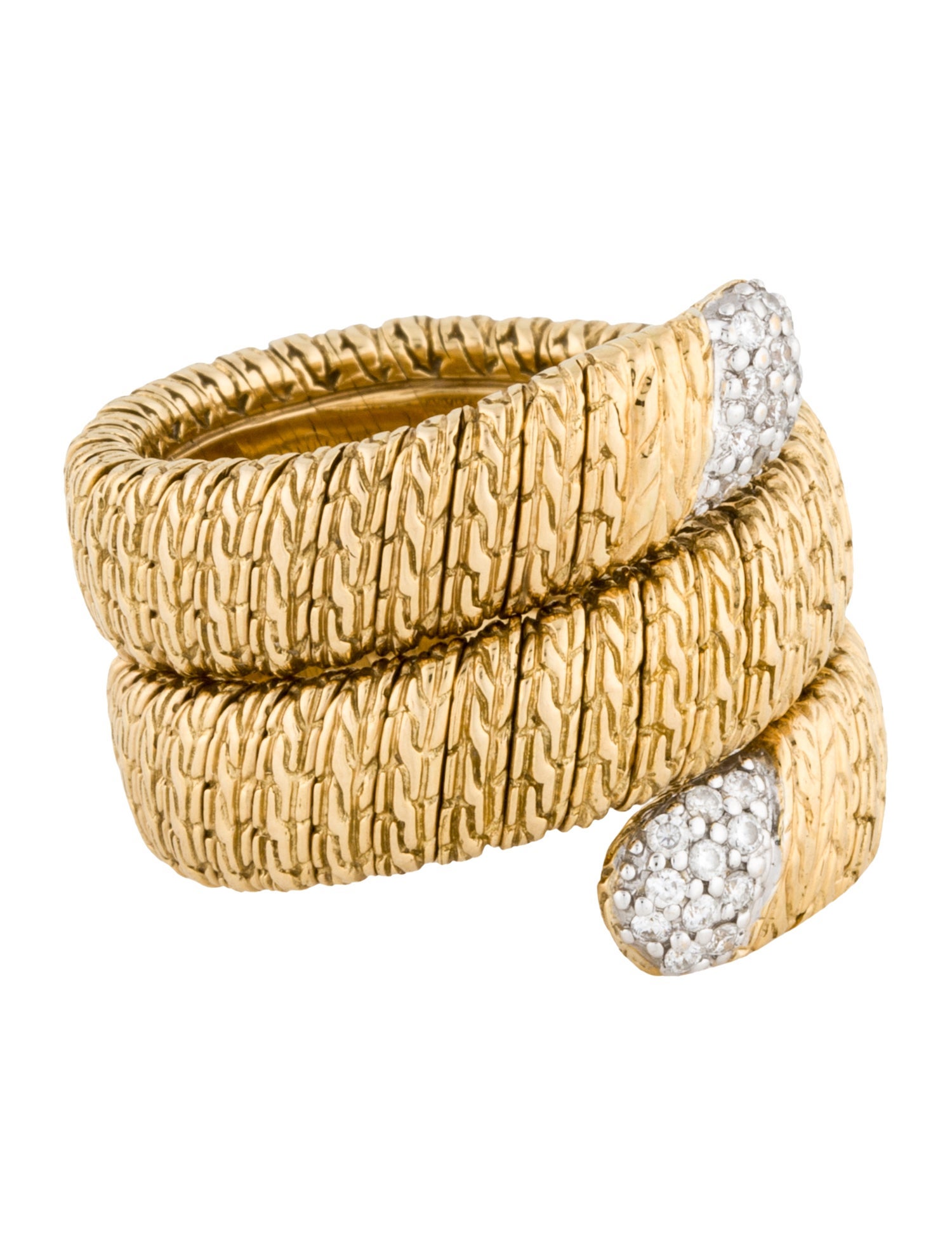 John Hardy 18K Diamond Classic Chain Double Coil Ring - 18K Yellow Gold ...