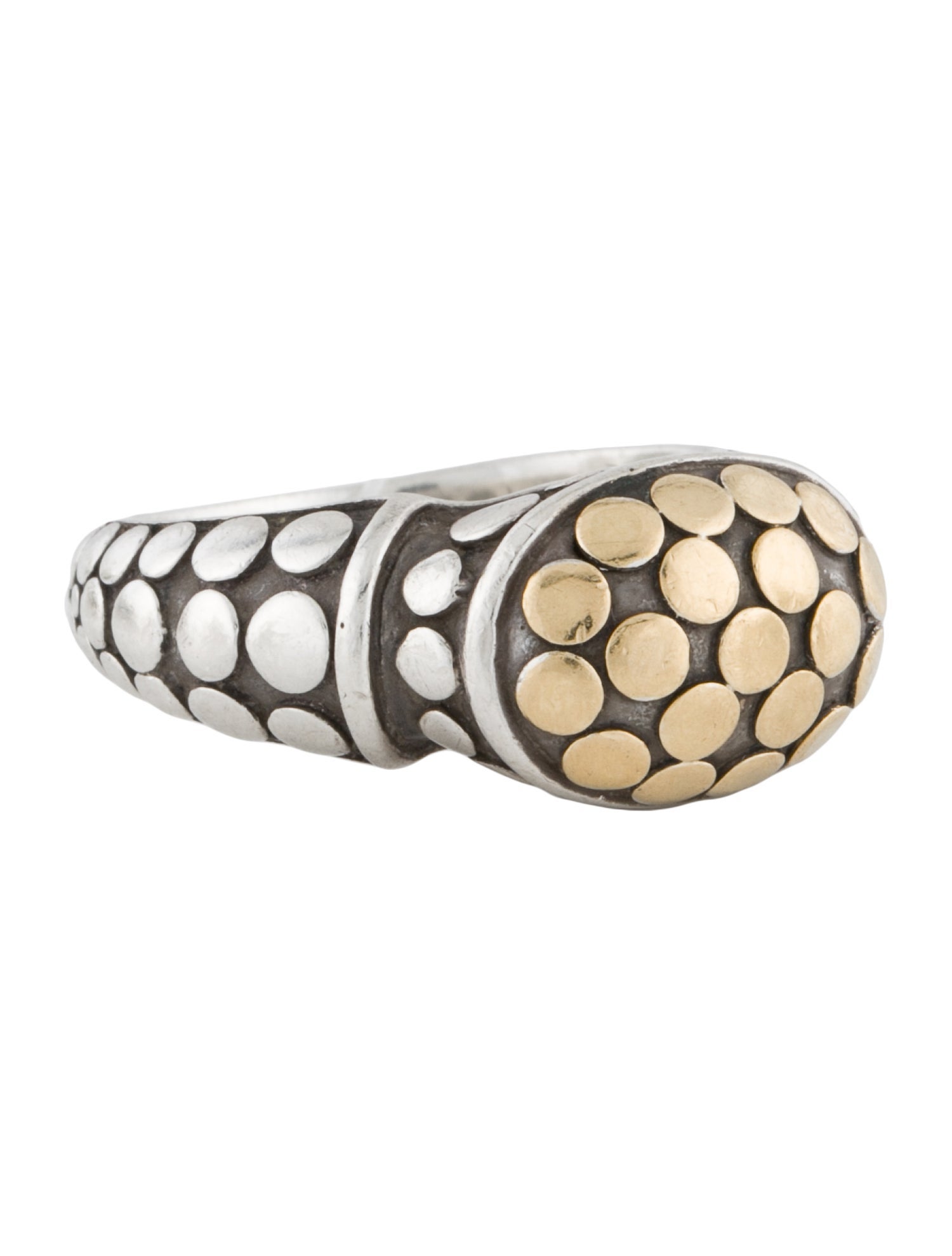John Hardy Two-Tone Dotted Dome Cocktail Ring - 18K Yellow Gold ...