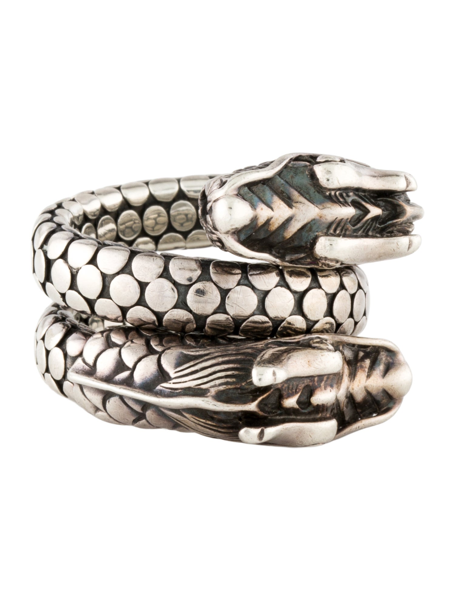 John Hardy Double Naga Dot Coil Ring - Sterling Silver Cocktail Ring ...