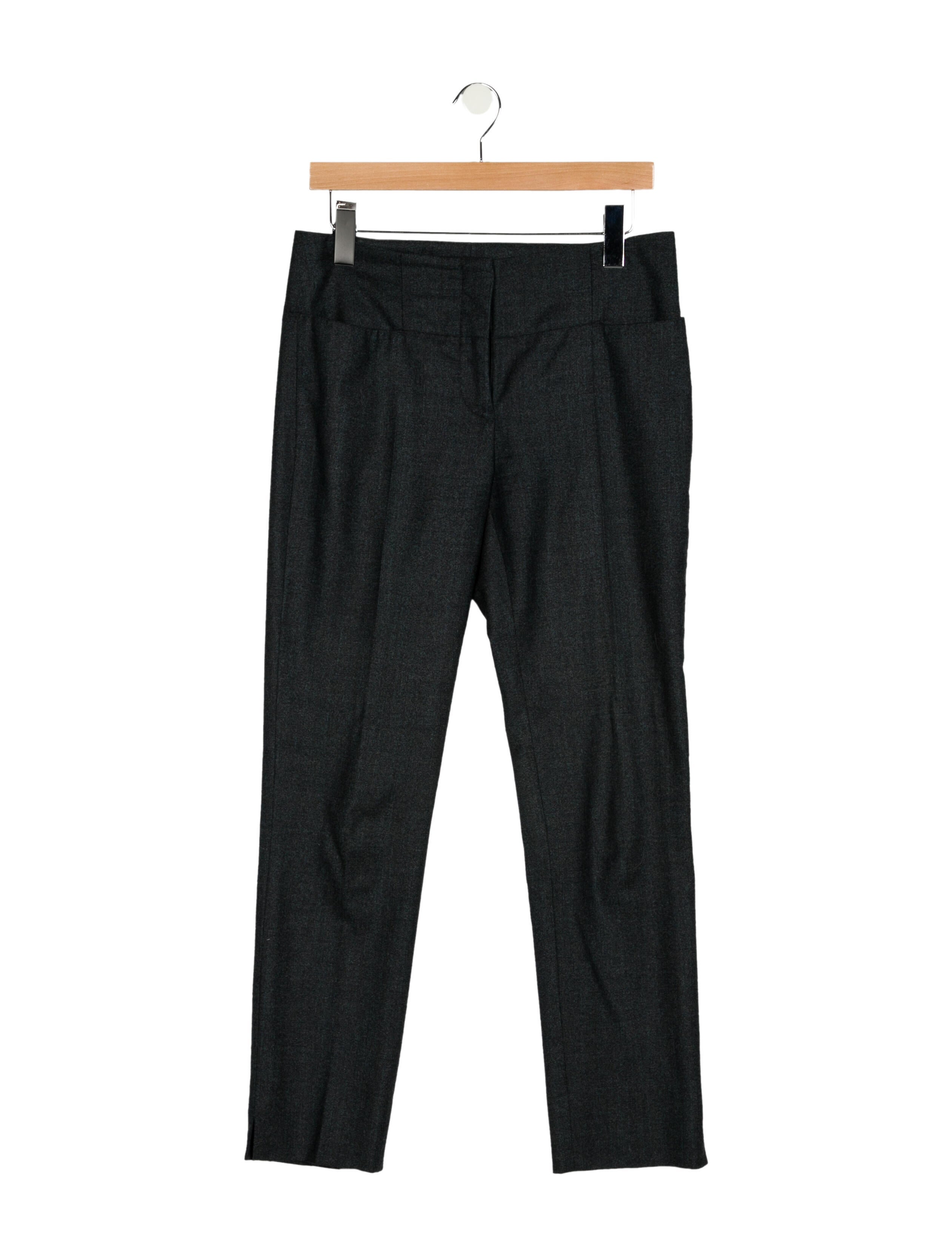 Jil Sander Virgin Wool Skinny Leg Pants - Blue, 9.25" Rise Pants ...