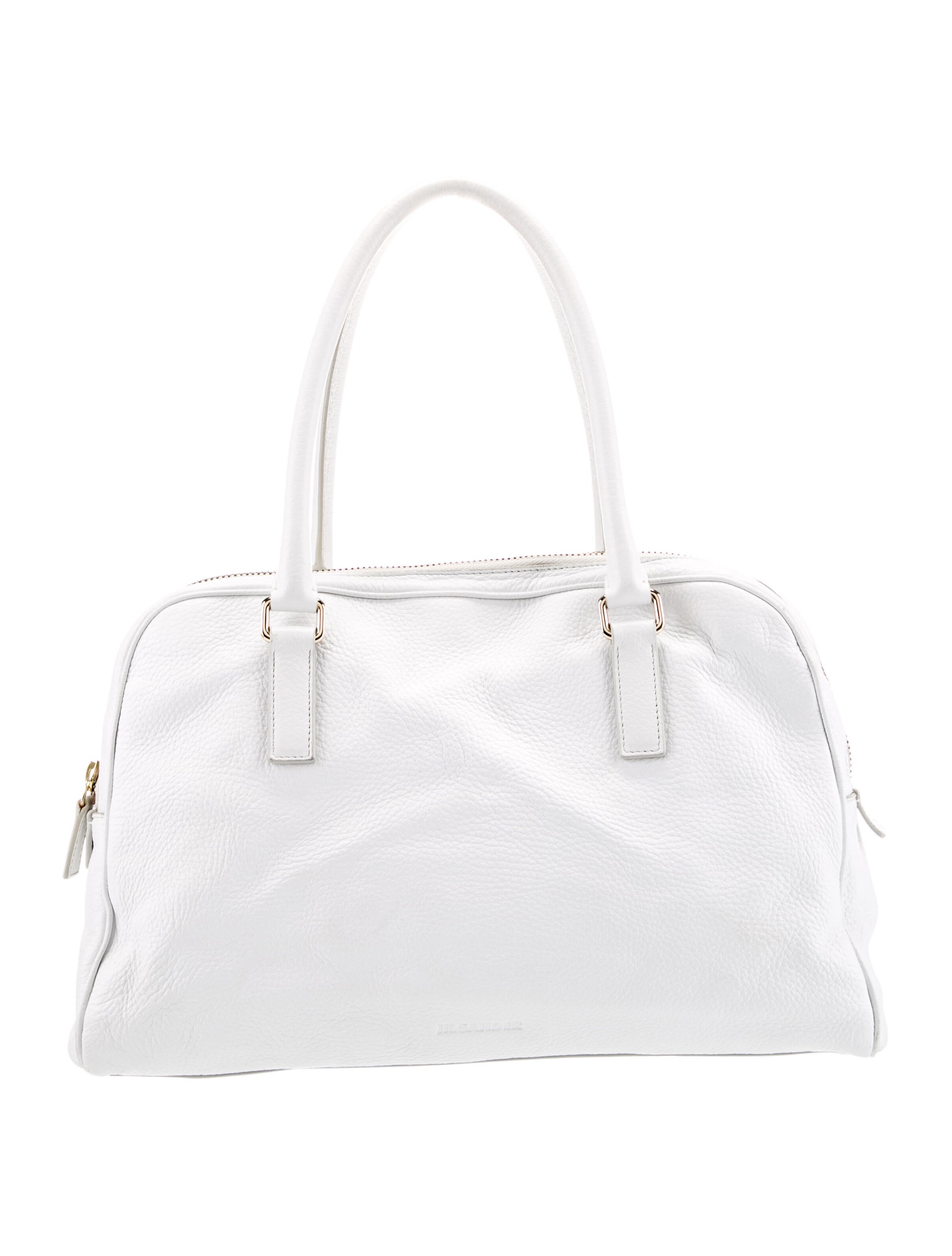 Jil Sander Leather Shoulder Bag - White Shoulder Bags, Handbags ...