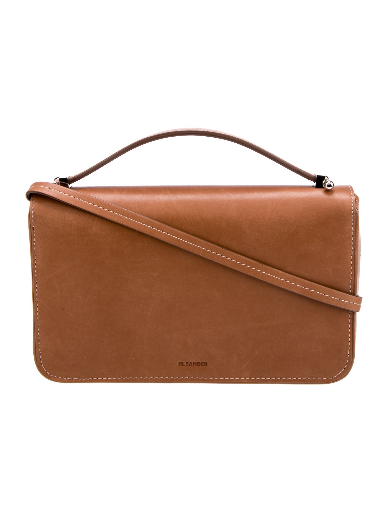 Jil Sander Leather Shoulder Bag - Neutrals Shoulder Bags, Handbags ...