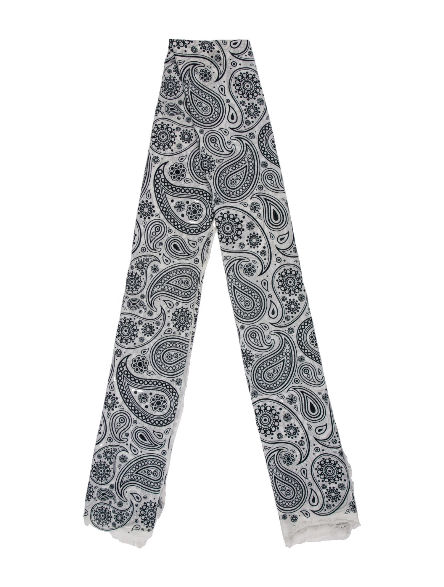 Jil Sander Paisley Print Scarf - Black Scarves and Shawls, Accessories ...